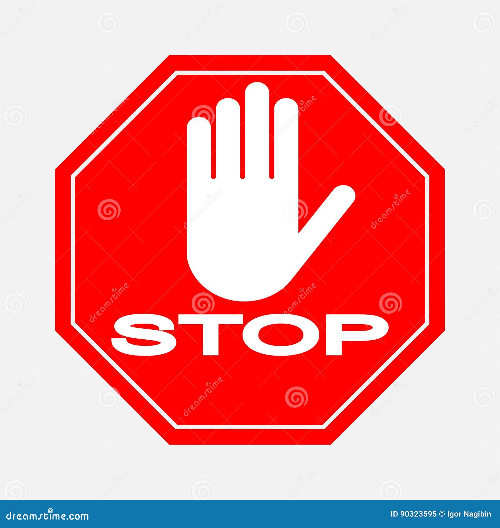 A red octagonal stop sign stock vector. Illustration of caution - 90323595