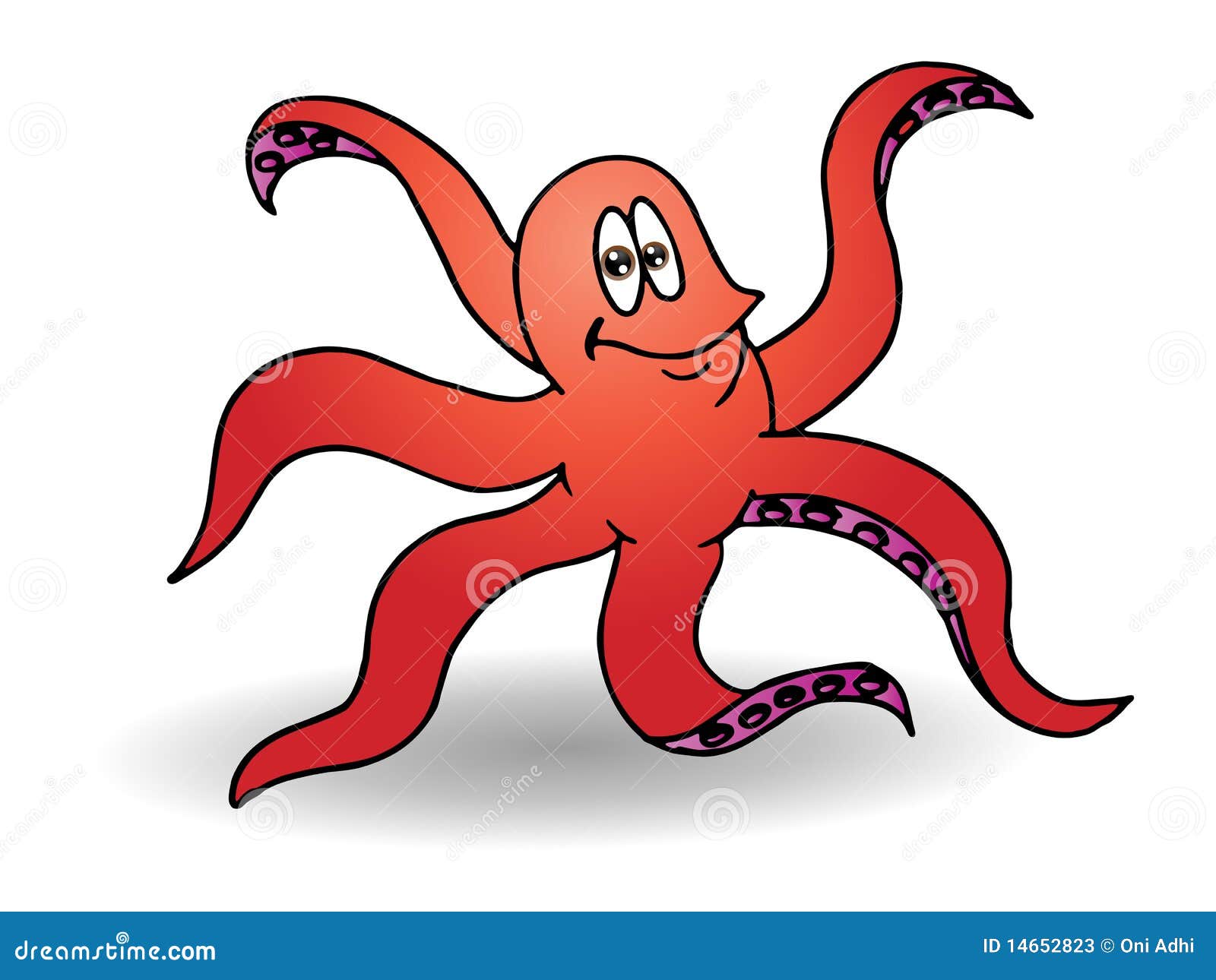 Red octopus stock illustration. Illustration of nature - 14652823