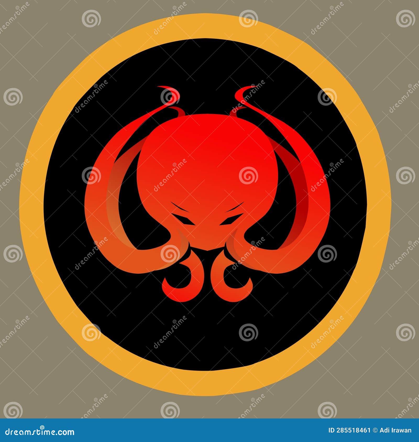 Red Octopus Vector Illustration Logo Icon Stock Illustration ...