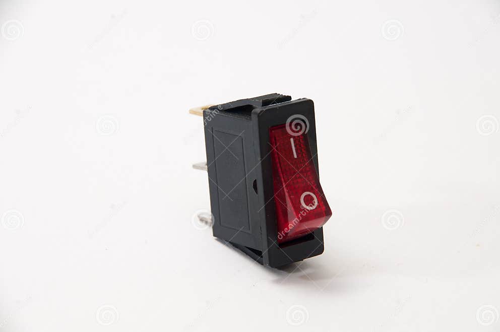 Red on Off Switch on the White Background Stock Image - Image of danger ...