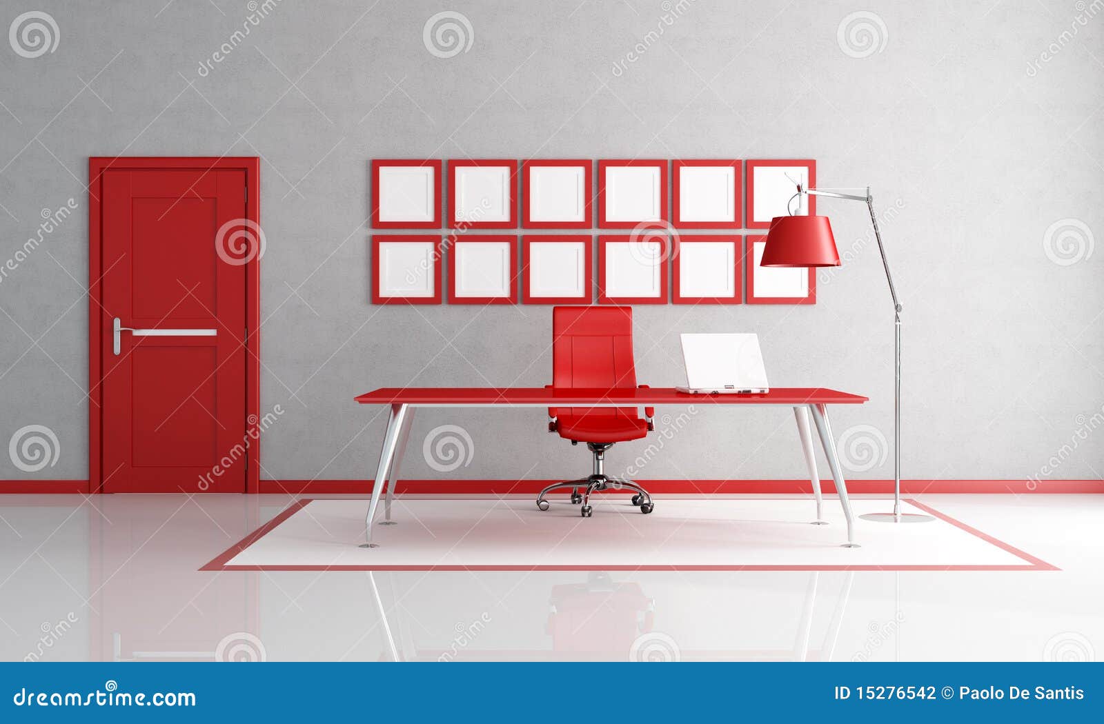 Red office stock illustration. Illustration of light - 15276542