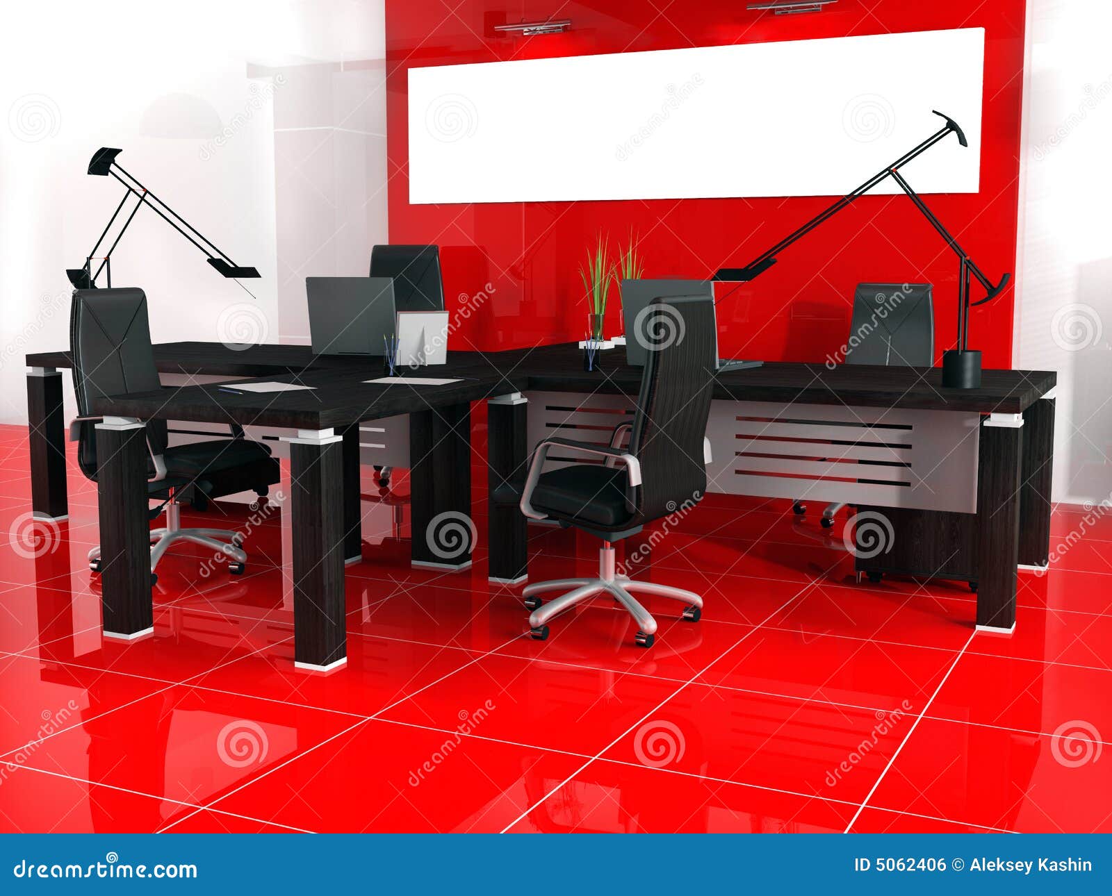 Red office stock illustration. Illustration of furniture - 5062406