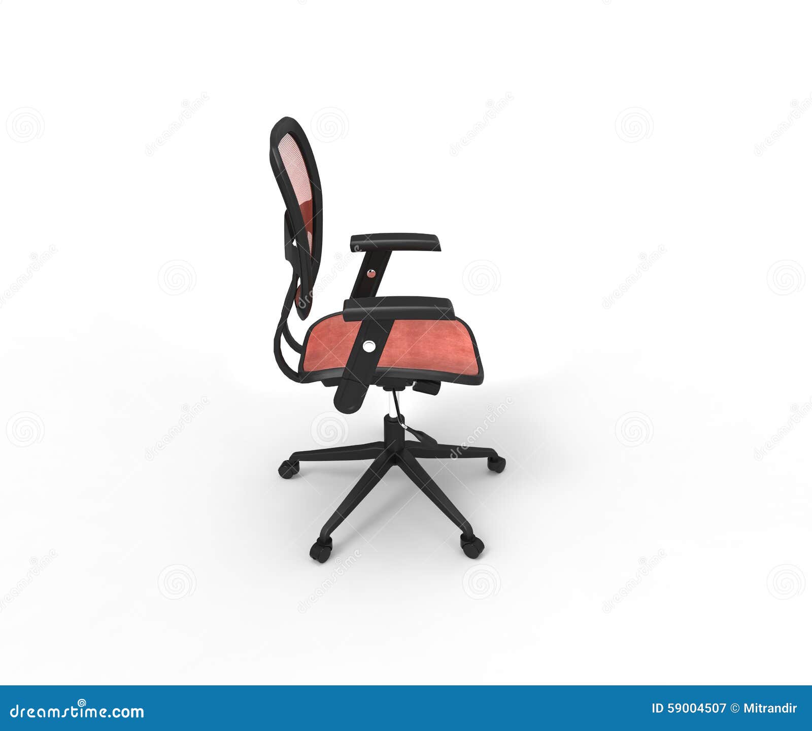 Red Office Chair - Side Top View Stock Illustration - Illustration of ...