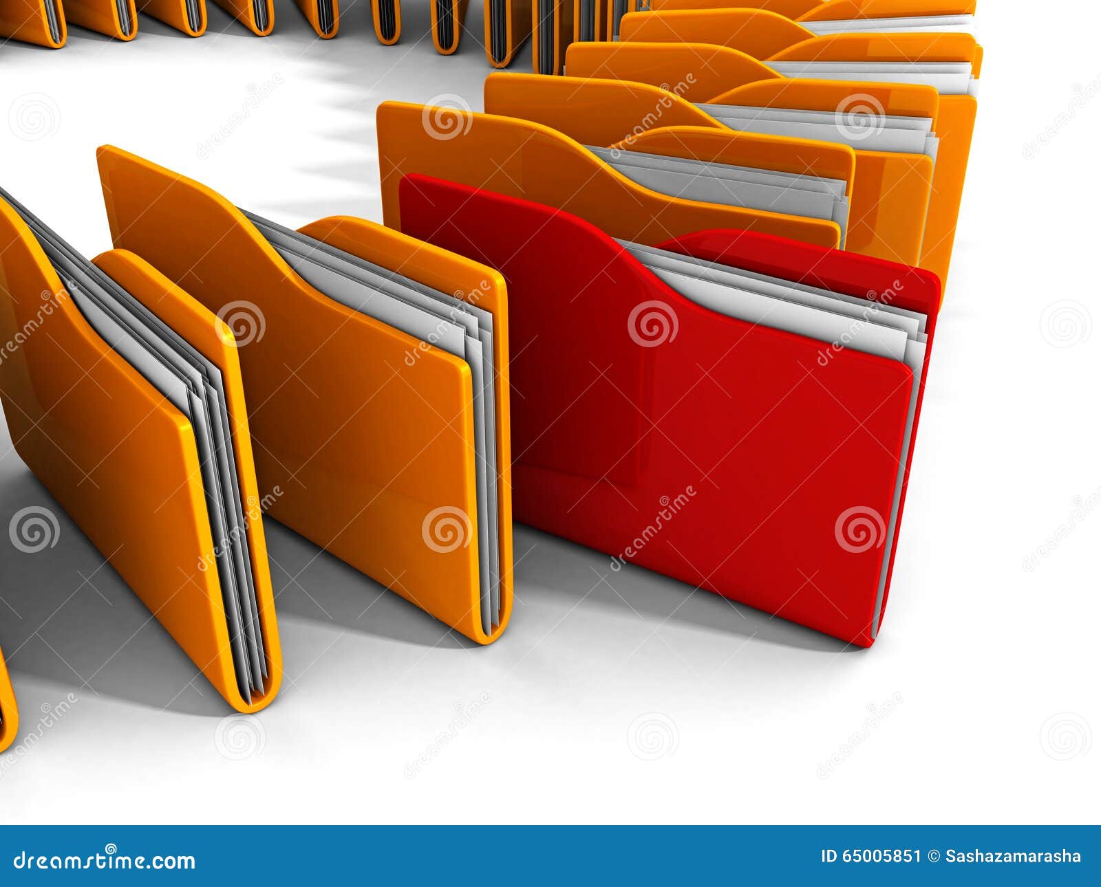 Red Office Folder with Documents Out from Yellow Group Stock ...