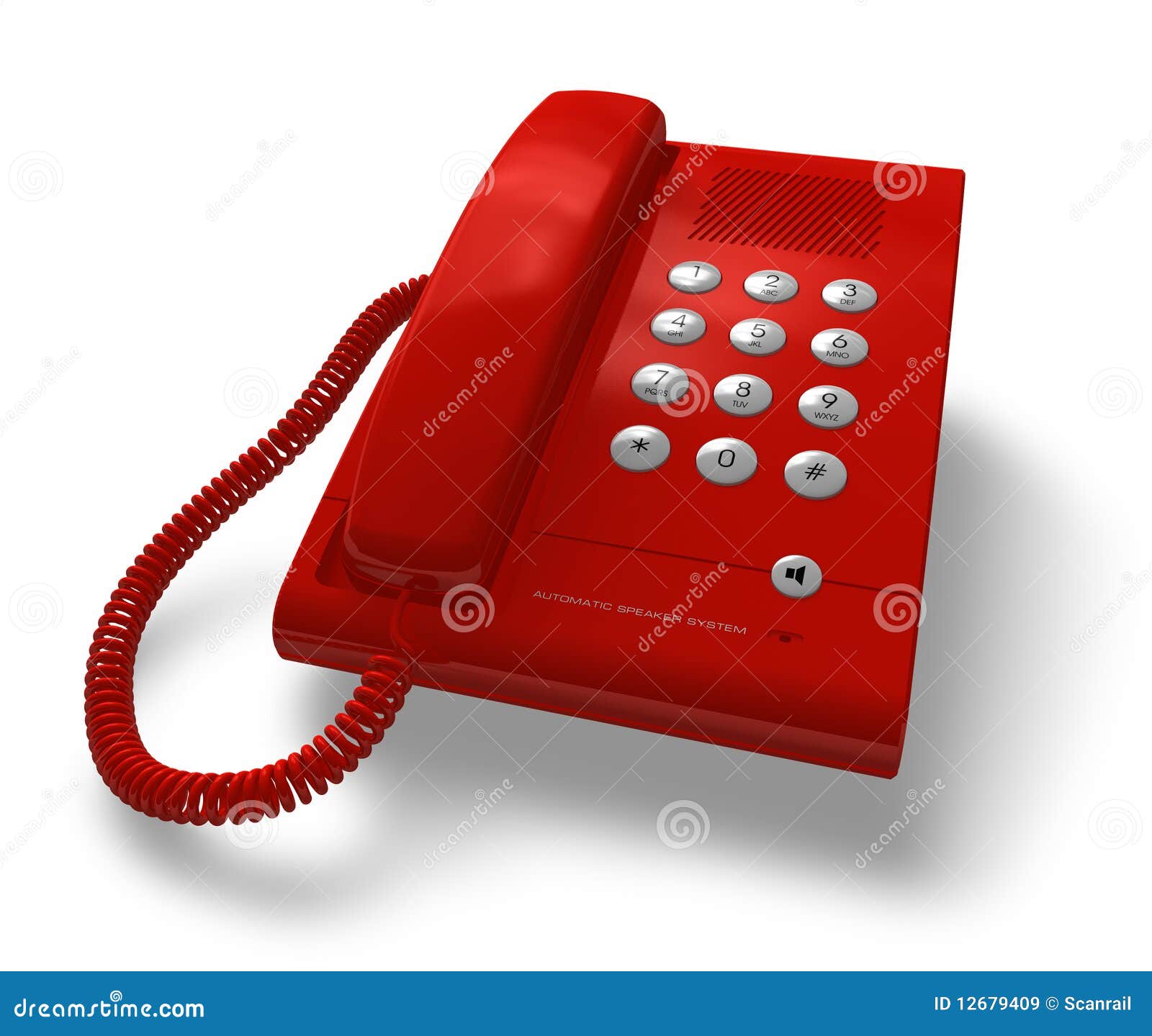 Red office phone stock illustration. Illustration of concept - 12679409