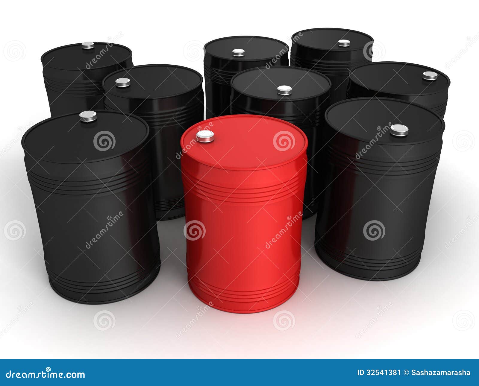 Red Oil Barrel in Other Black Set Stock Illustration - Illustration of ...