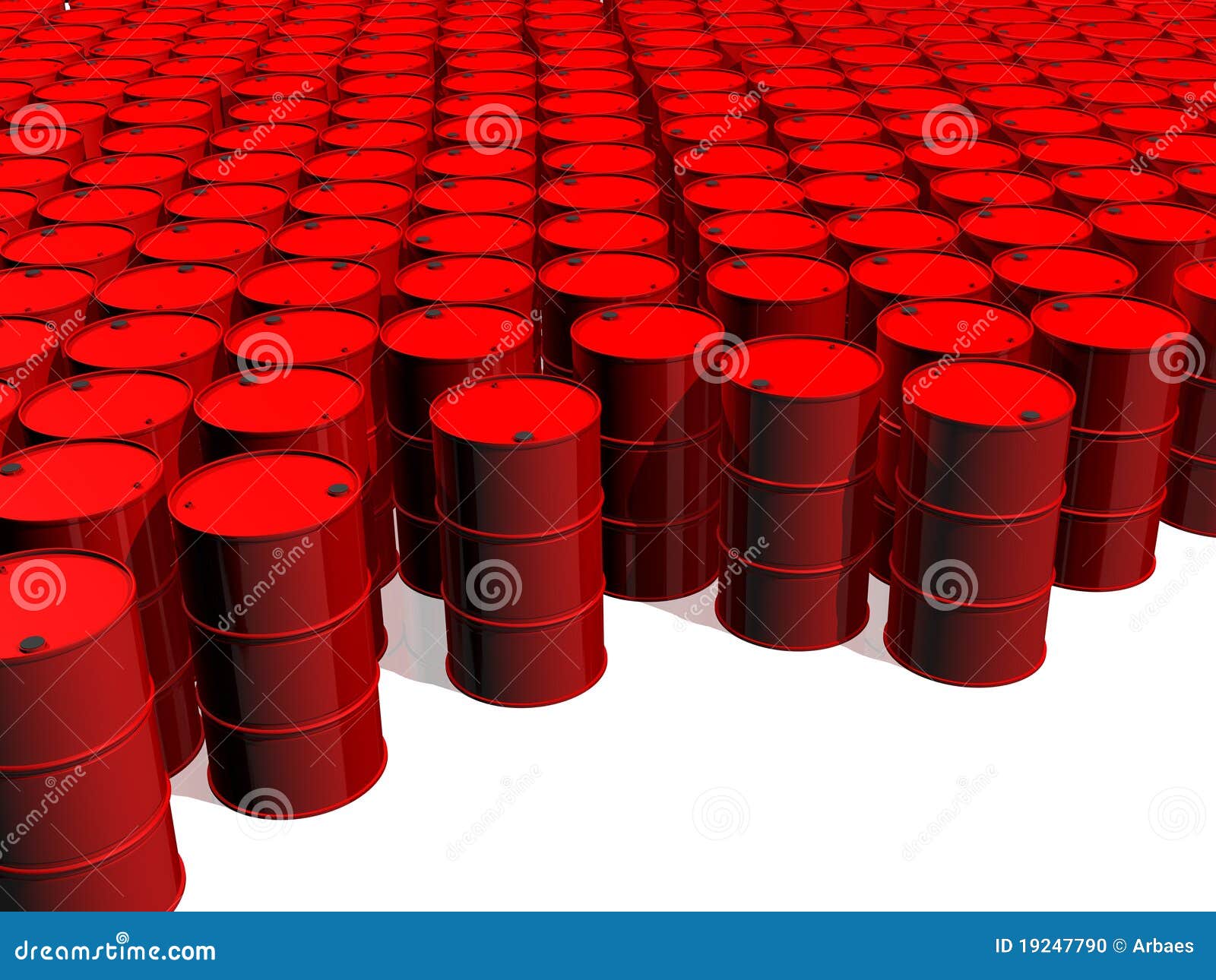 Red Oil Barrels in a White Ground Stock Illustration - Illustration of ...