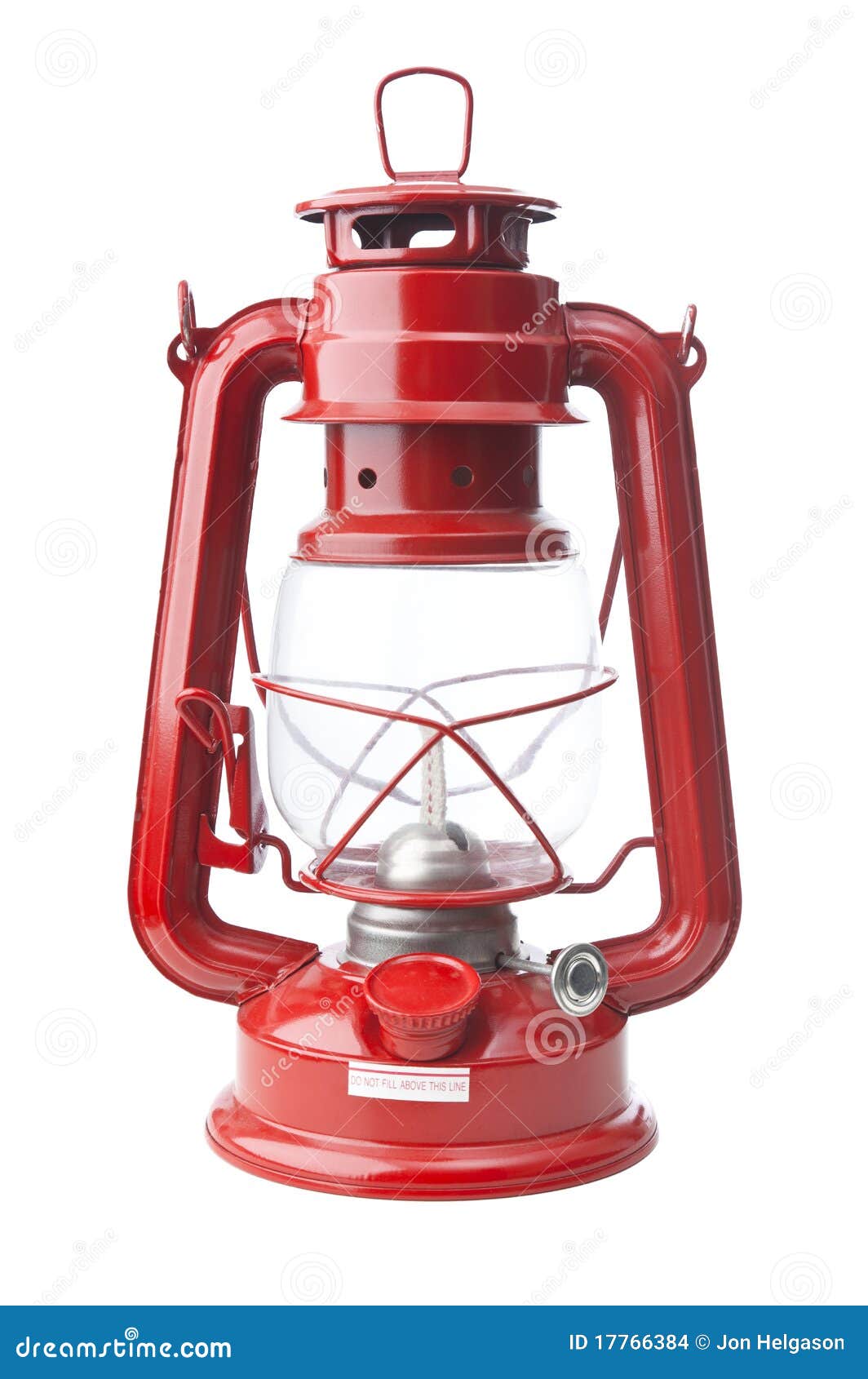 Red Oil Lamp Isolated on White Stock Photo - Image of illuminate ...