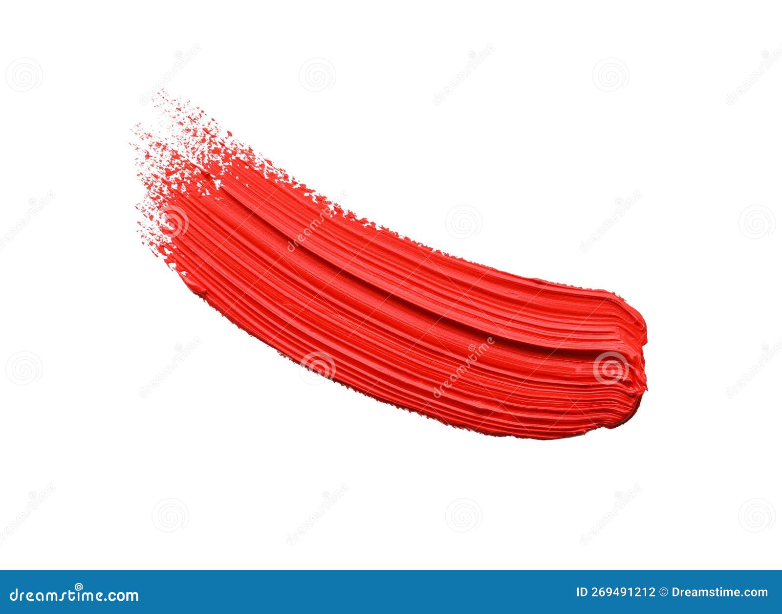Red Oil Paint Stroke on White Background, Top View Stock Photo - Image ...