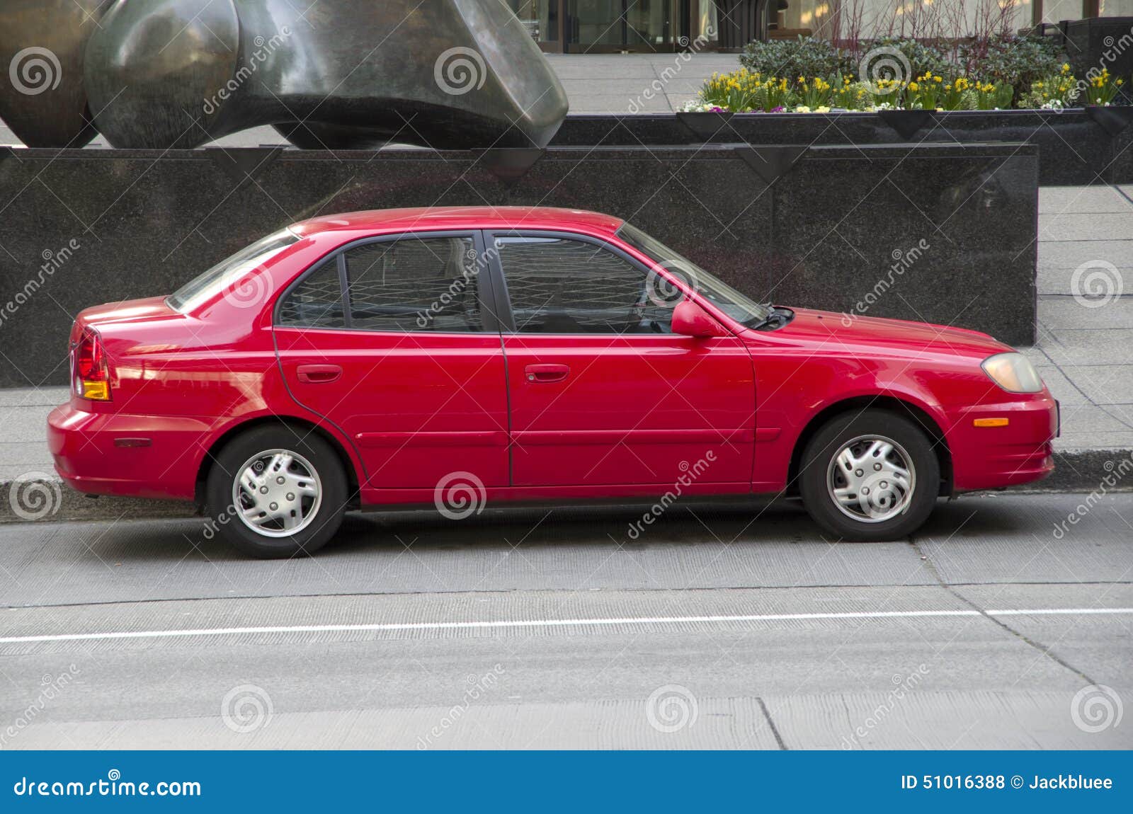 Red old car stock photo. Image of street, downtown, small - 51016388
