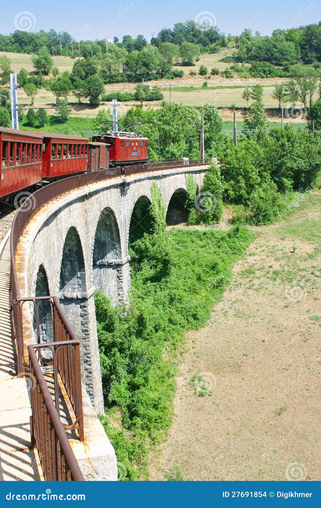 Electric Train Trolley Pole. Railway Electrification System. Overhead ...