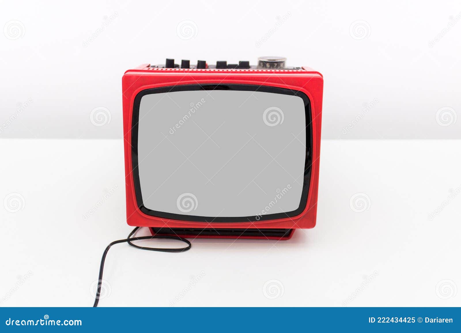 Red Old Fashioned Analog Tv Retro Box Stock Image - Image of view ...