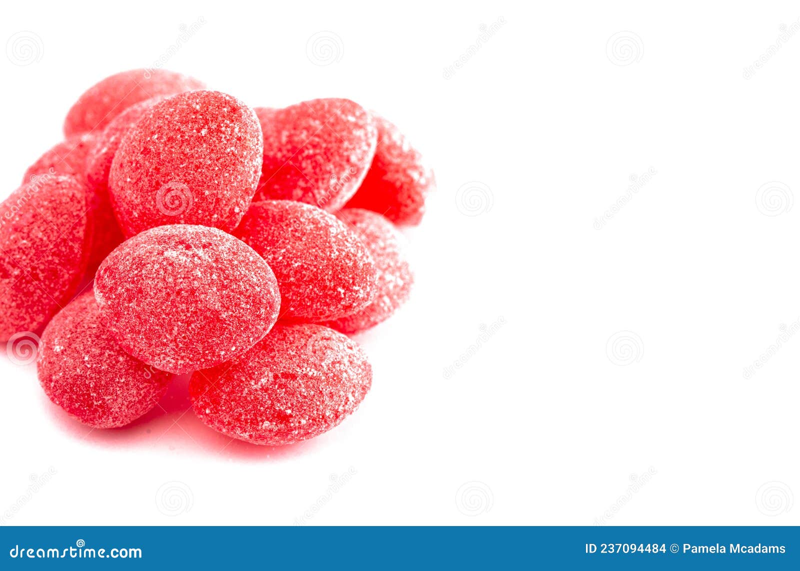 Red Old Fashioned Hard Candies on a White Background Stock Photo ...
