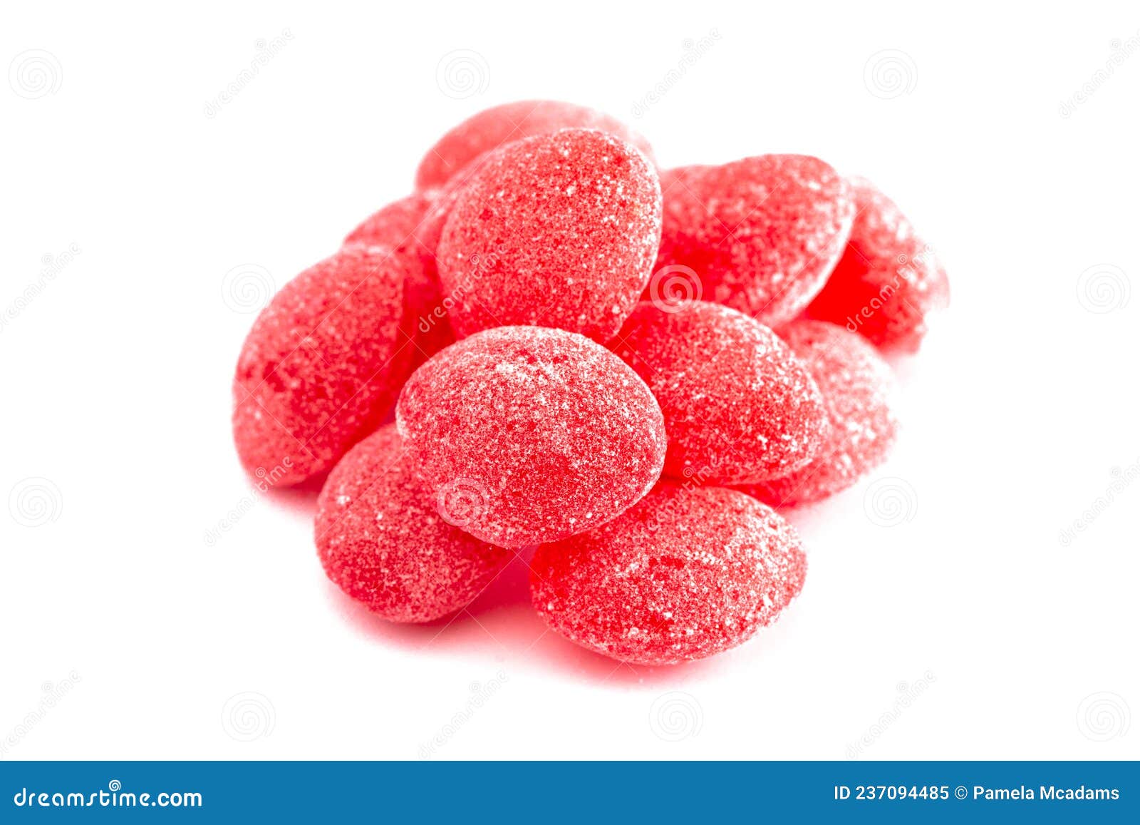 Red Old Fashioned Hard Candies on a White Background Stock Image ...
