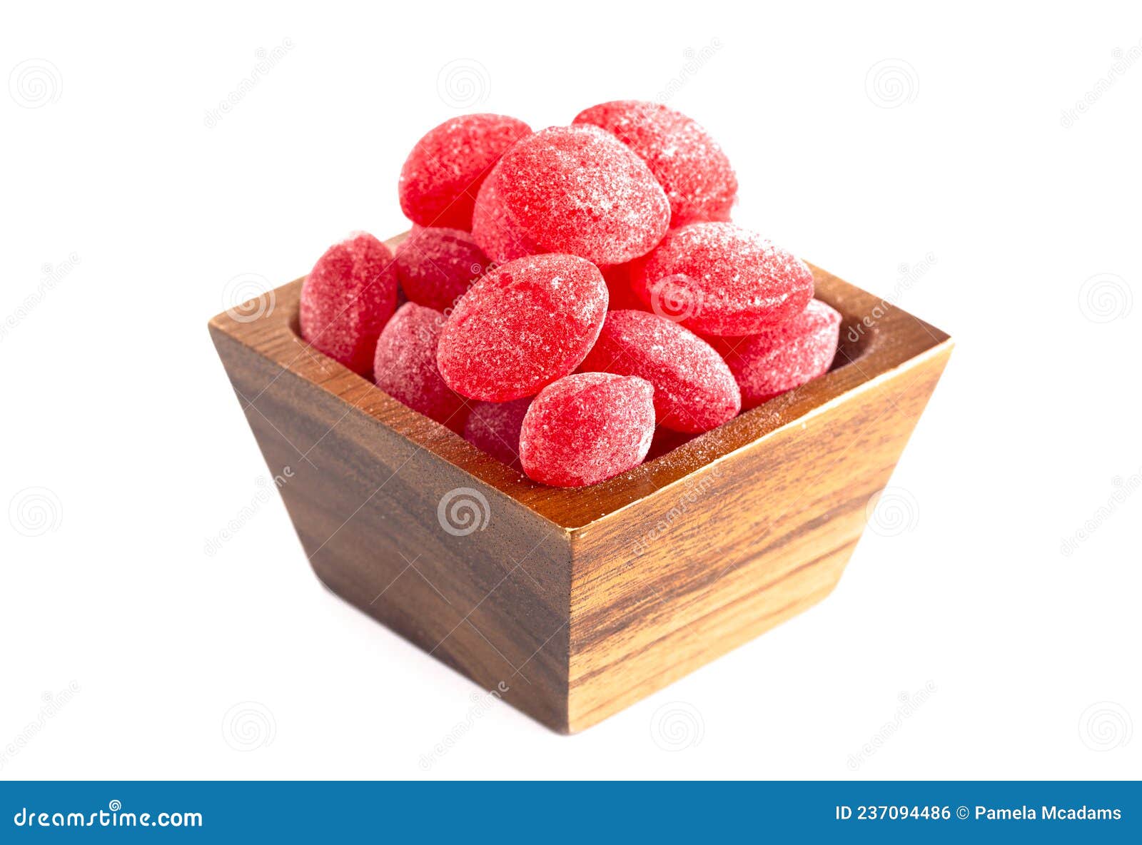 Red Old Fashioned Hard Candies on a White Background Stock Photo ...