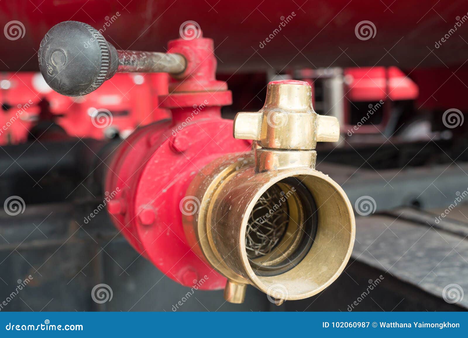 Red Fire Hydrant on a Fire Truck Stock Image - Image of firefighting ...
