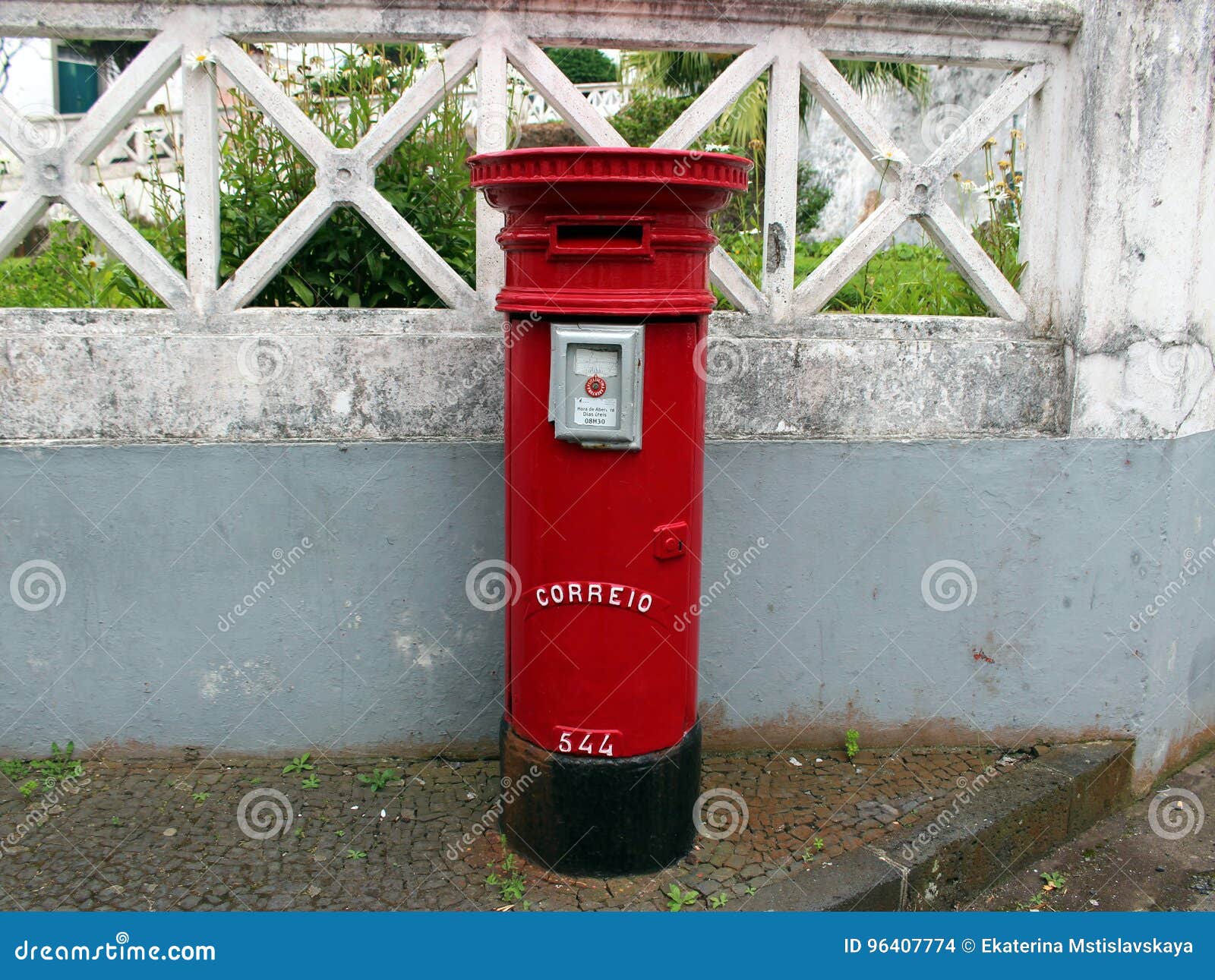 Red Old Mailbox on the Street in Horta Editorial Stock Image - Image of ...