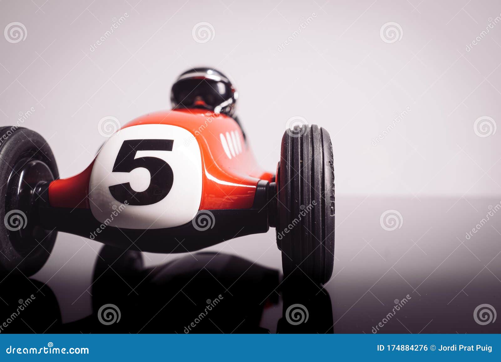 Red Old Racing Car with Number Five Painted on it Stock Photo - Image ...