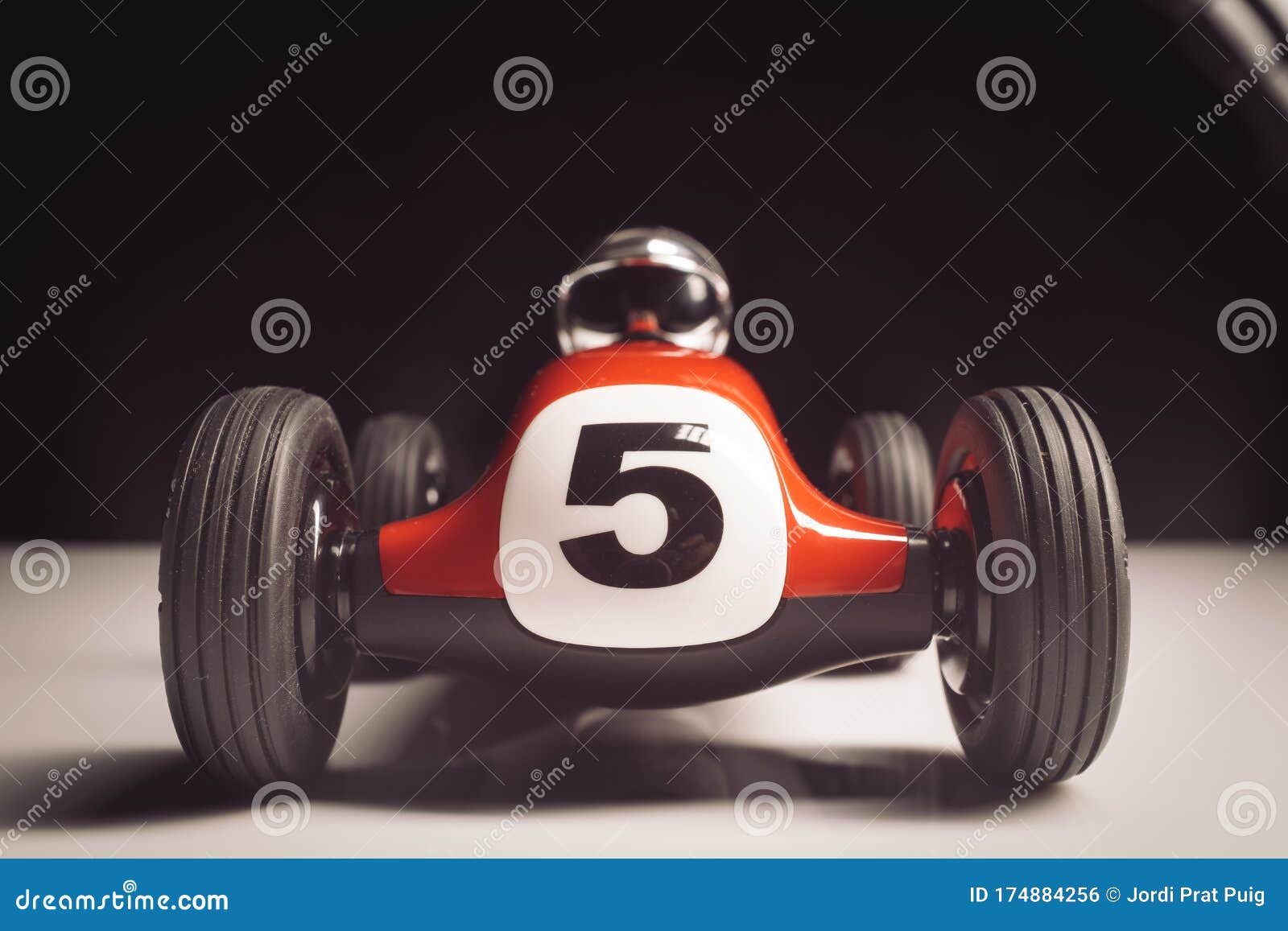 Red Old Racing Car with Number Five Painted on it Stock Photo - Image ...