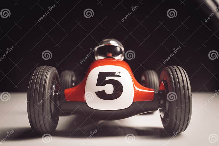 Red Old Racing Car with Number Five Painted on it Stock Photo - Image ...