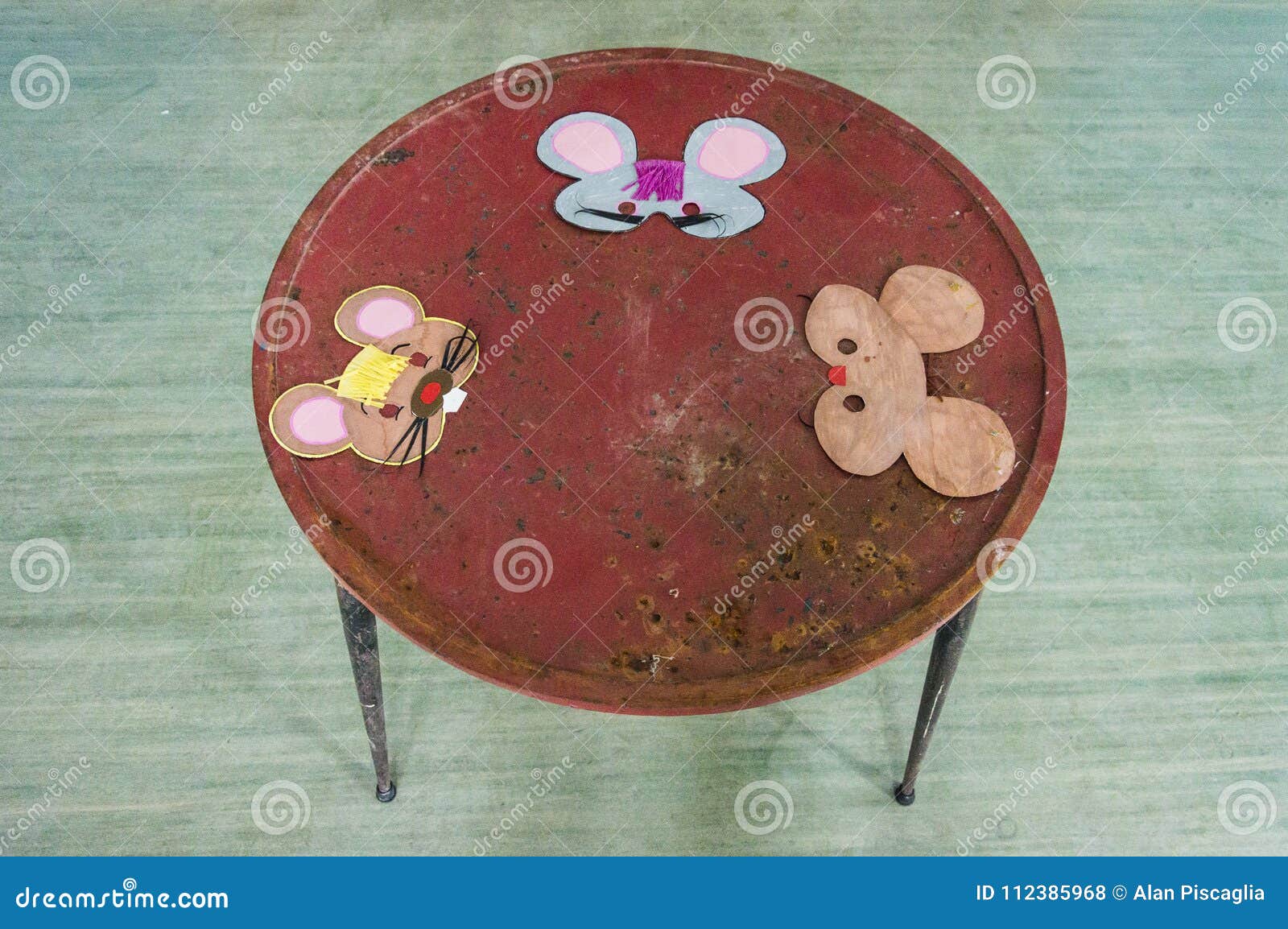 Small Table with Hand Drawn Mice Stock Photo - Image of children ...