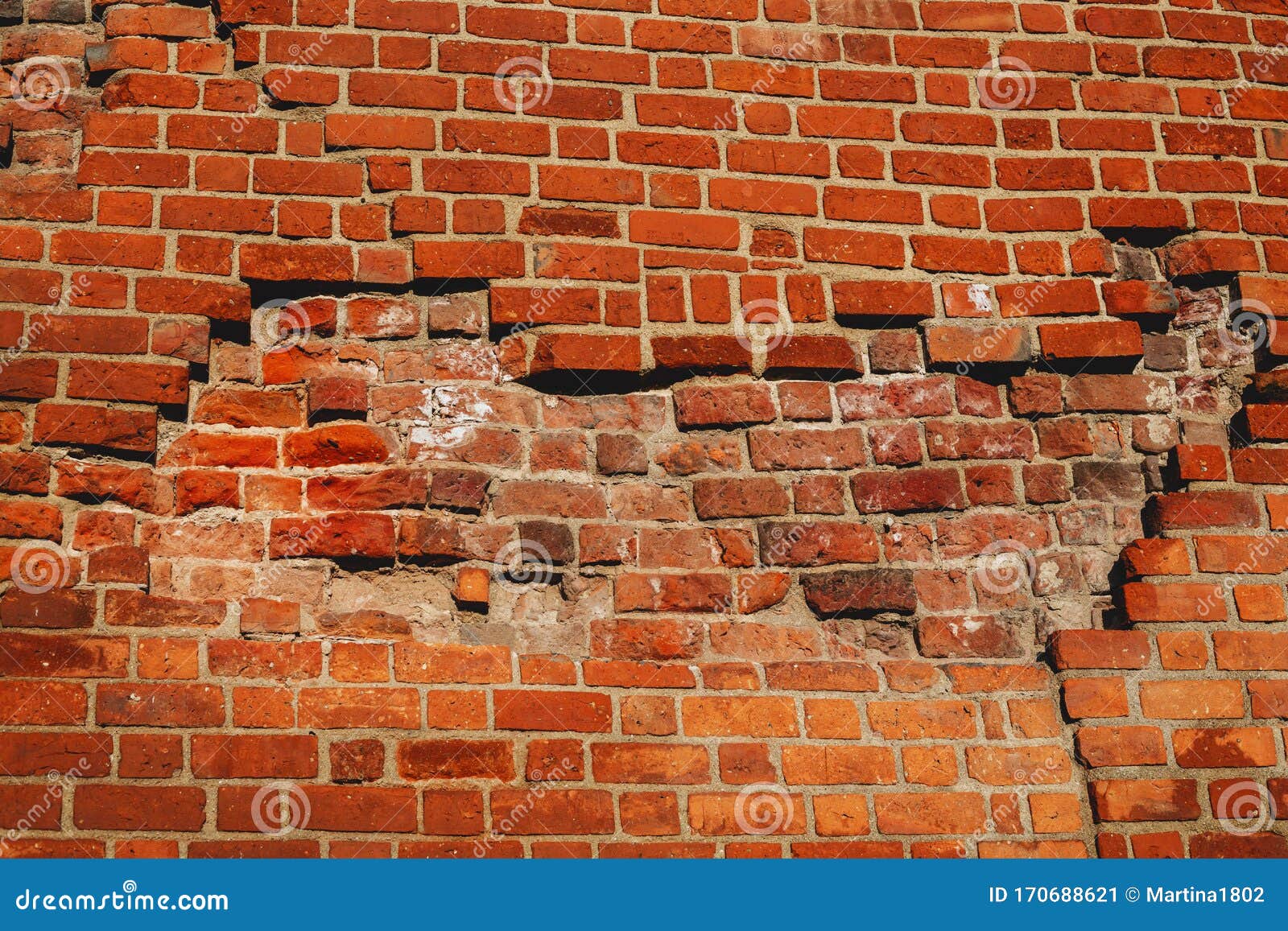 Old Ruined Brick Wall Texture Stock Image - Image of aged, grey: 170688621