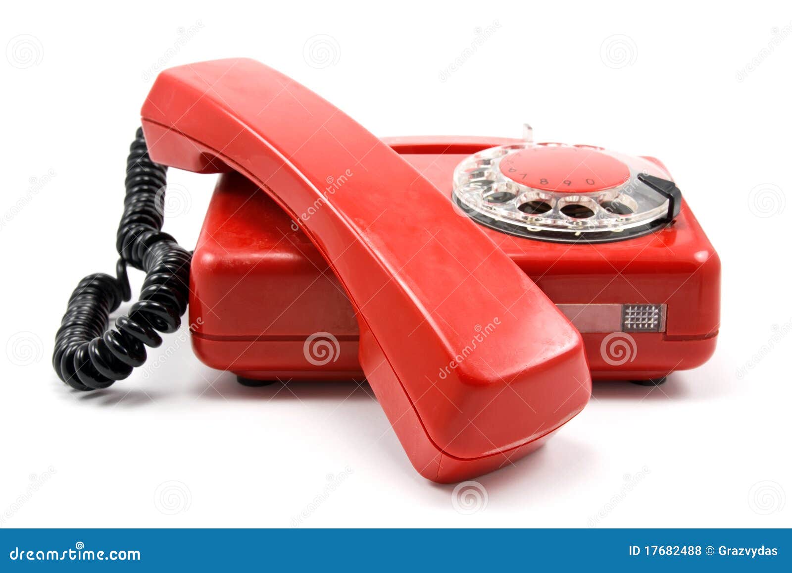 Red old scratched phone stock photo. Image of isolated - 17682488