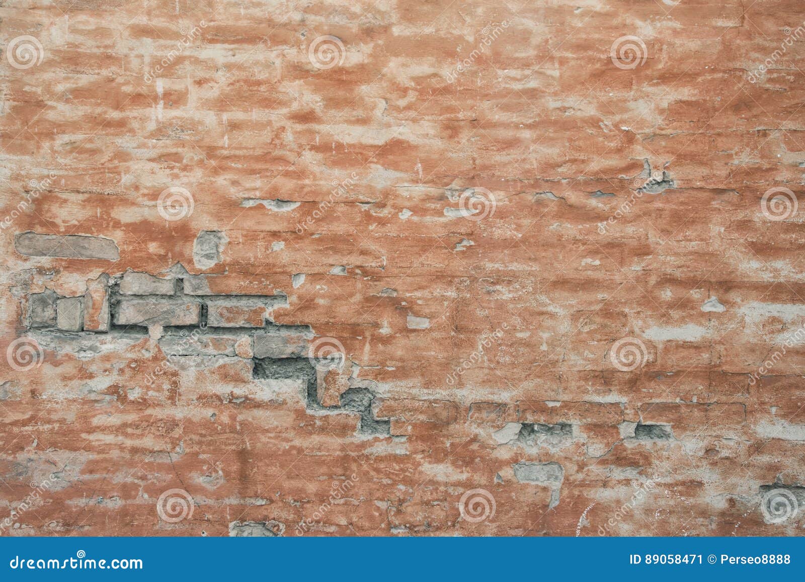 Red Old Worn Brick Wall Texture Background. Stock Image - Image of ...