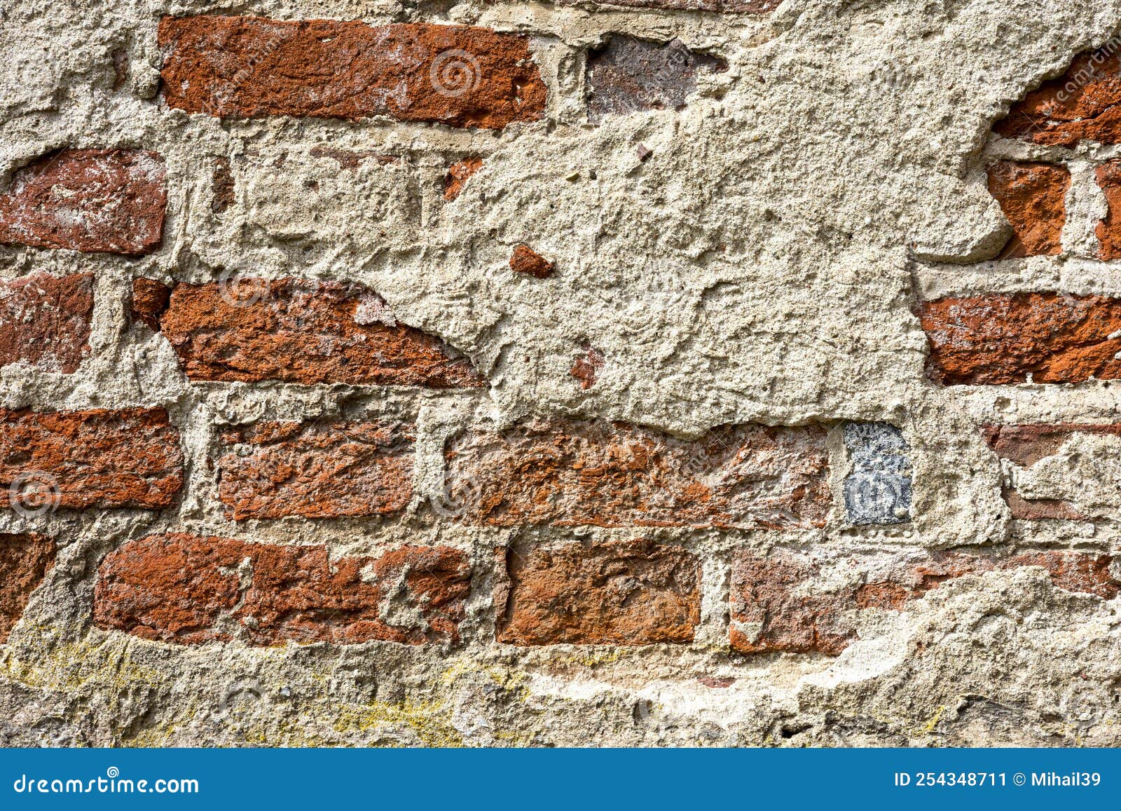 Red Old Worn Brick Wall Texture Background. Vintage Effect. Stock Image ...