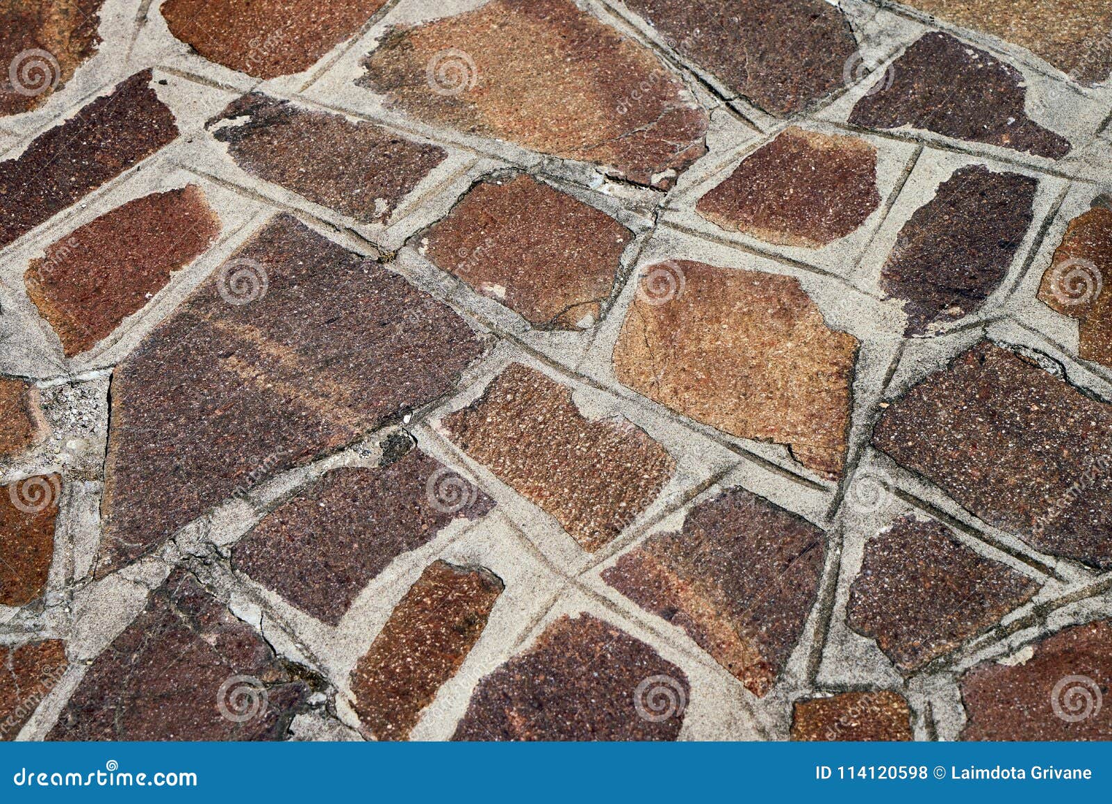 Red Old Worn Stone Texture Background. Stone Road Stock Photo - Image ...