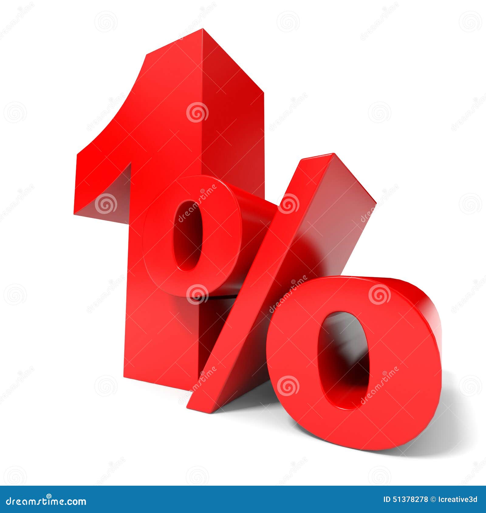 Red One Percent Off. Discount 1 Stock Illustration - Illustration of ...