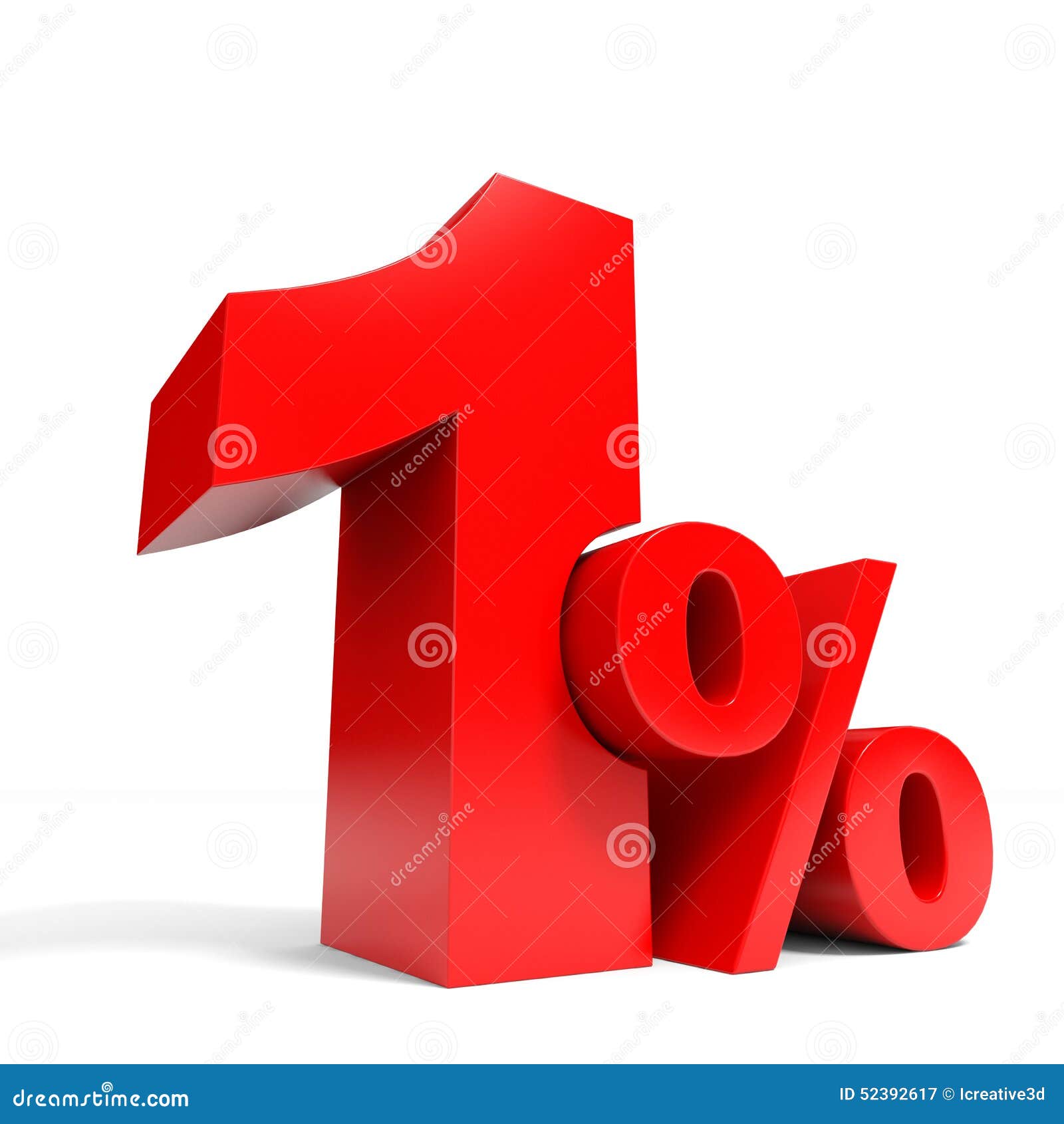 Red One Percent Off. Discount 1 Stock Illustration - Illustration of ...