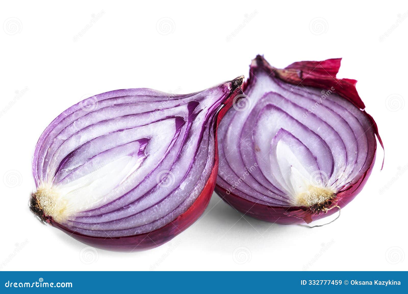 Red Onion Cut in Half on White Background Close-up Stock Image - Image ...