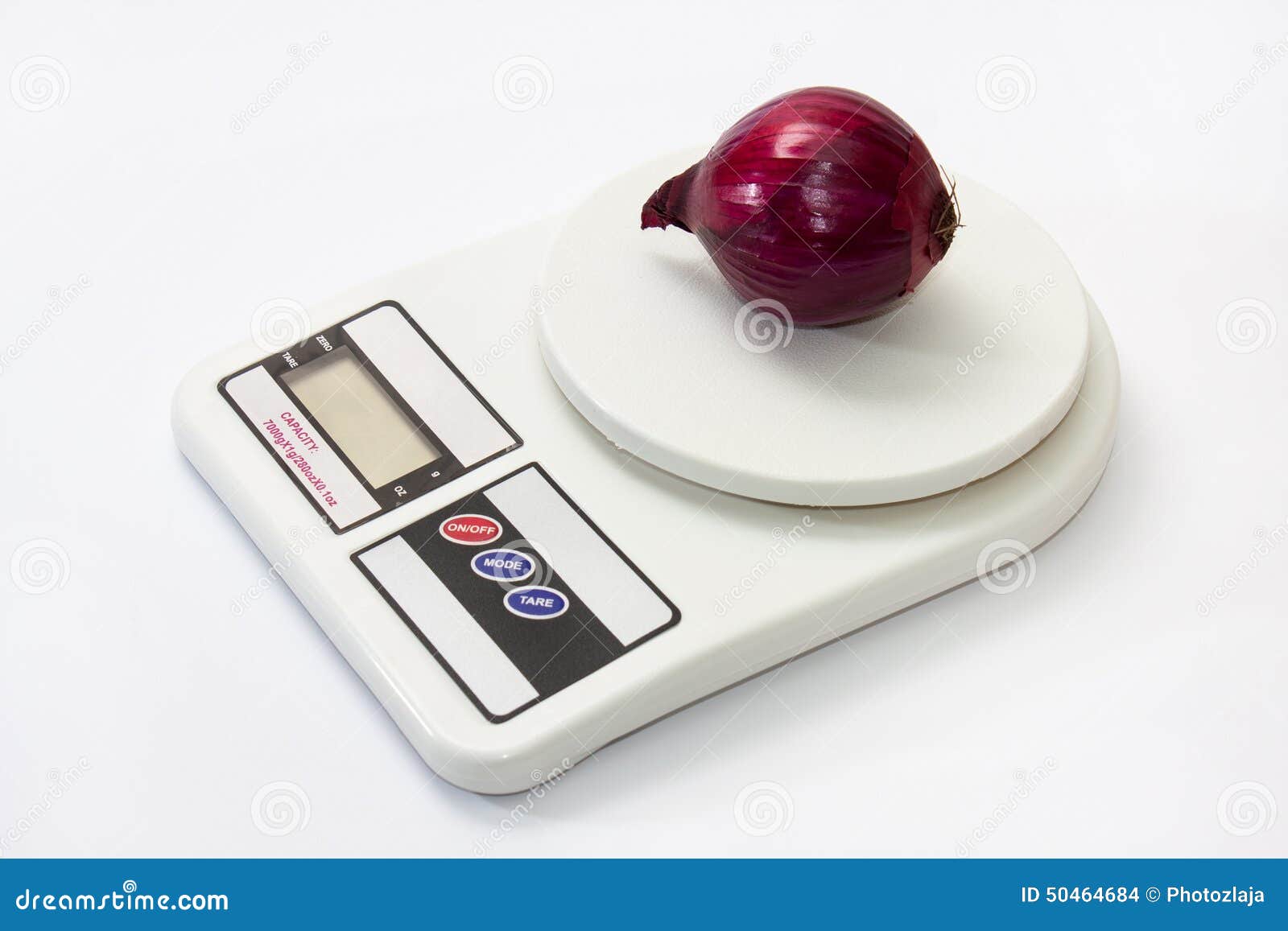 Red Onion on a Digital White Kitchen Scale Stock Photo - Image of ...
