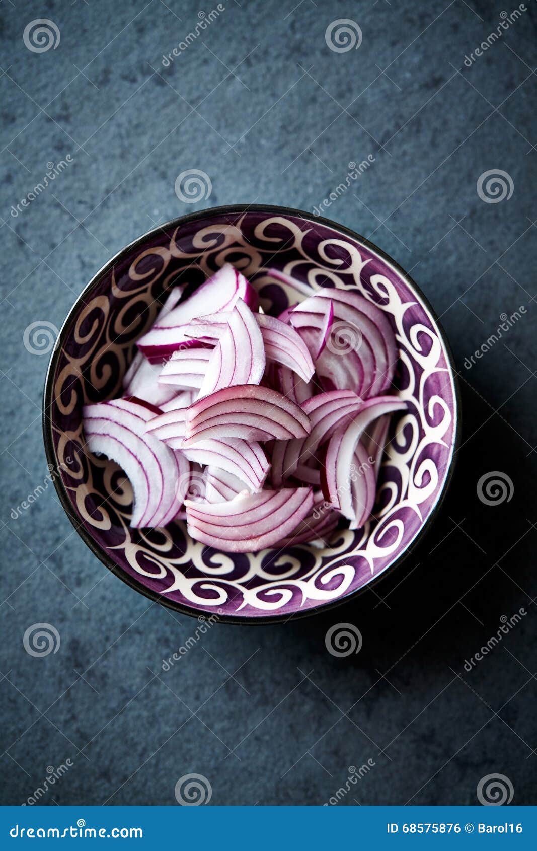 Red Onion for Salad in a Bowl Stock Photo - Image of fresh, background ...