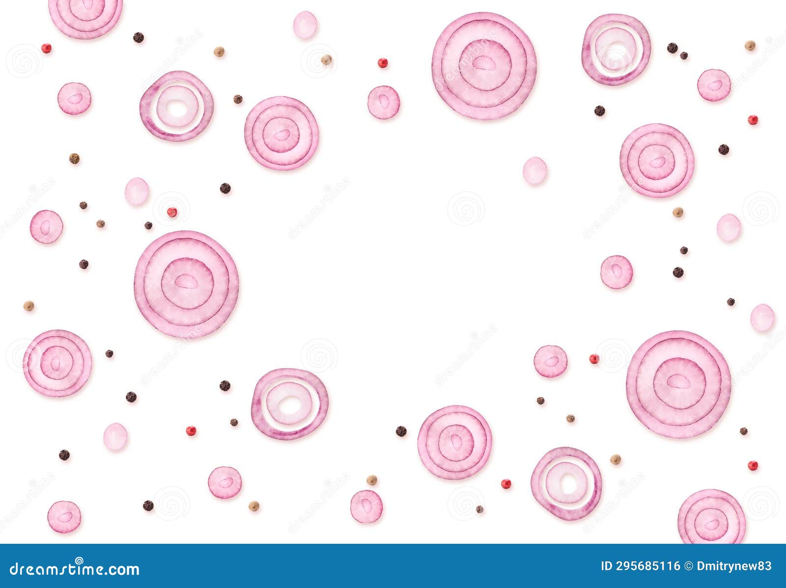 Red Onion, Sliced Rings Flat Lay on White Stock Photo - Image of ...
