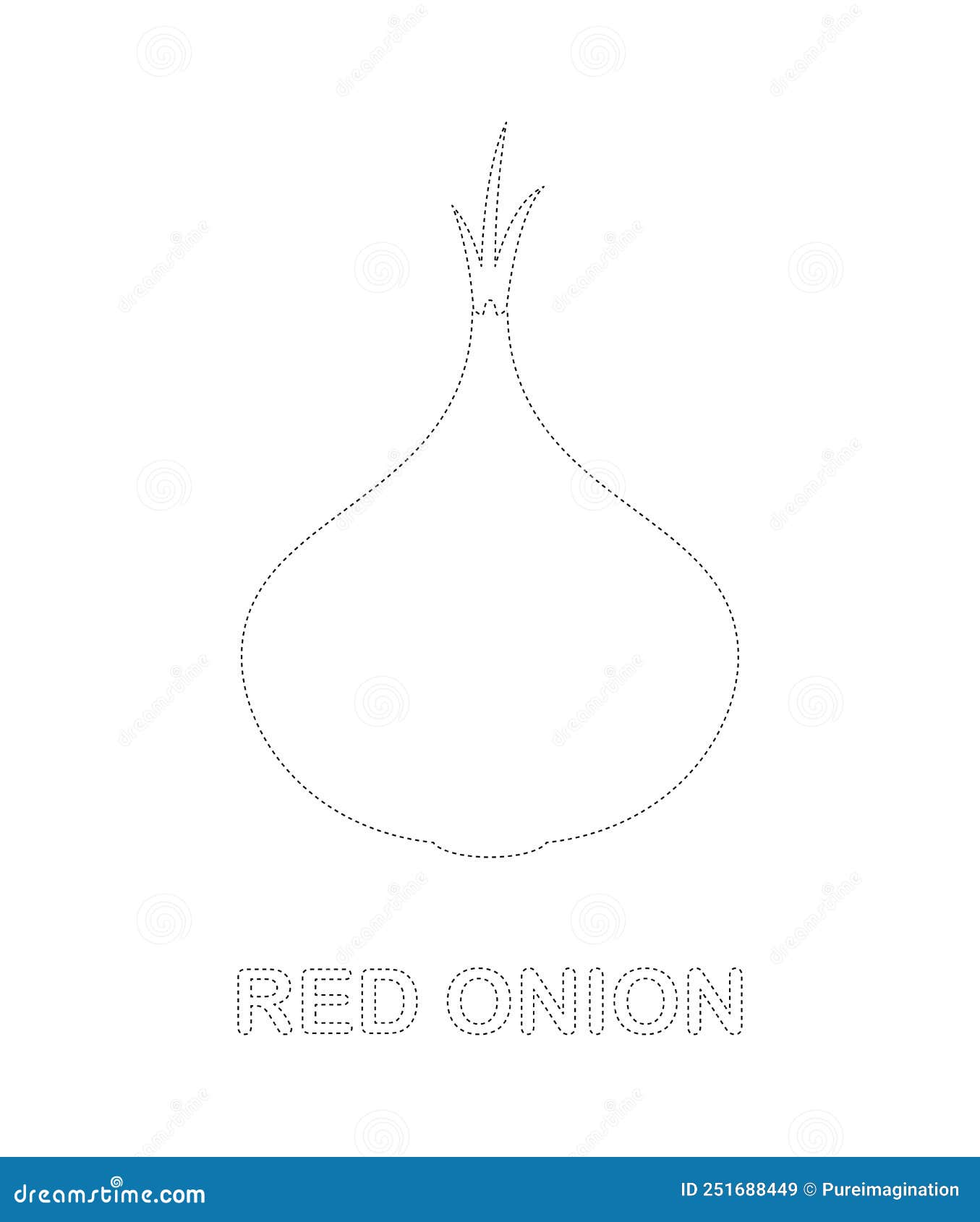 Red Onion Tracing Worksheet for Kids Stock Vector - Illustration of ...
