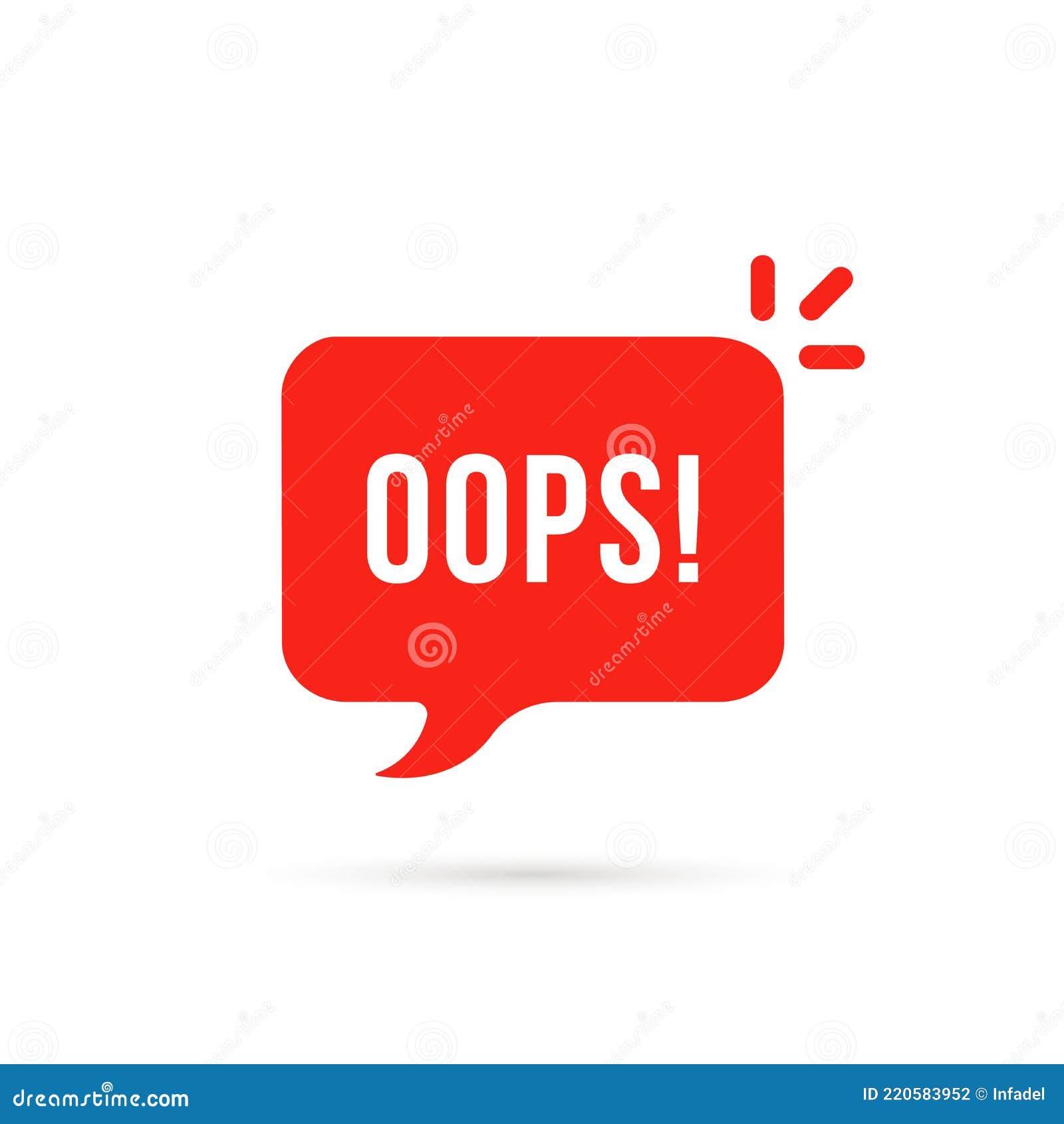 Red Oops Speech Bubble with Shadow Stock Vector - Illustration of ...