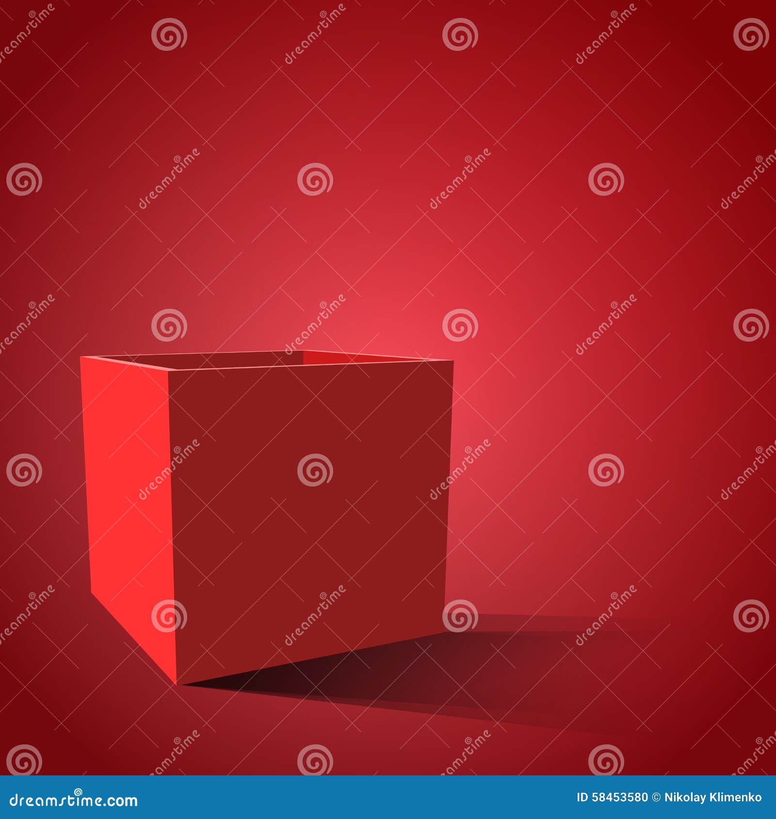 Red Open Box with Realistic Shadows. Illustration Eps 10 Stock Vector ...