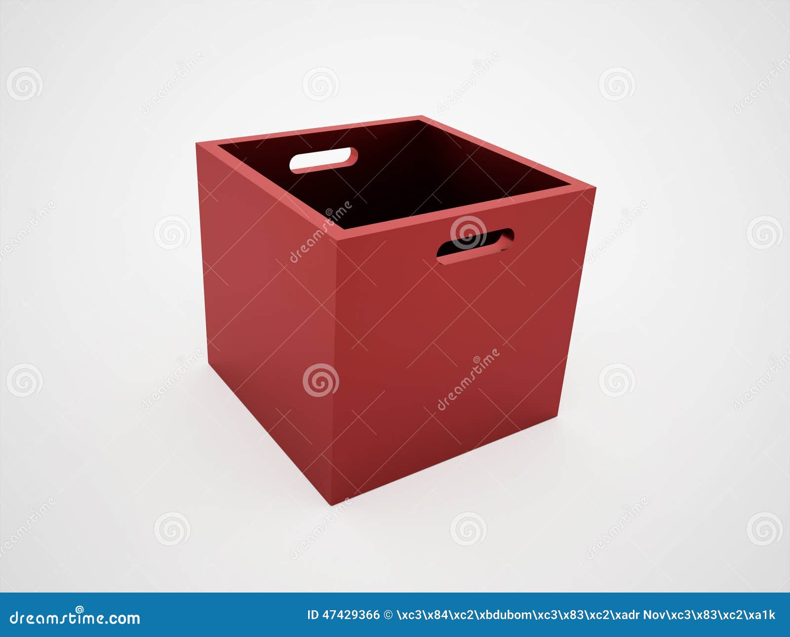 Red open box rendered stock illustration. Illustration of cubic - 47429366