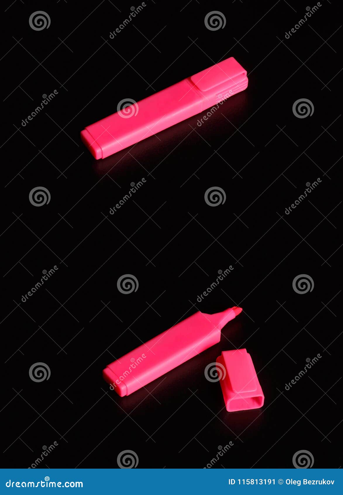Red Open and Close Markers on Black Stock Image - Image of write ...