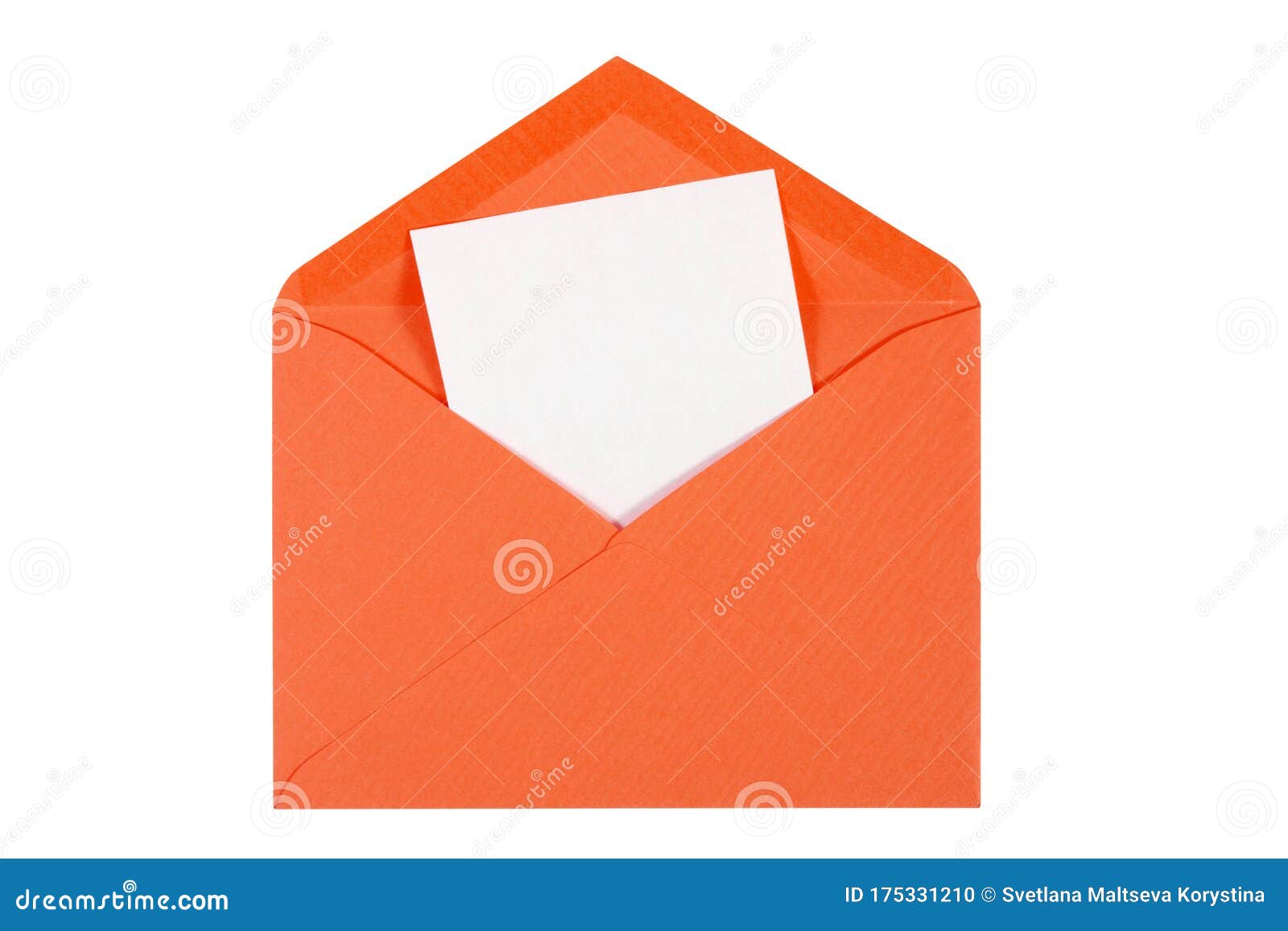 Red Open Envelope with Paper Isolated Stock Photo - Image of delivering ...