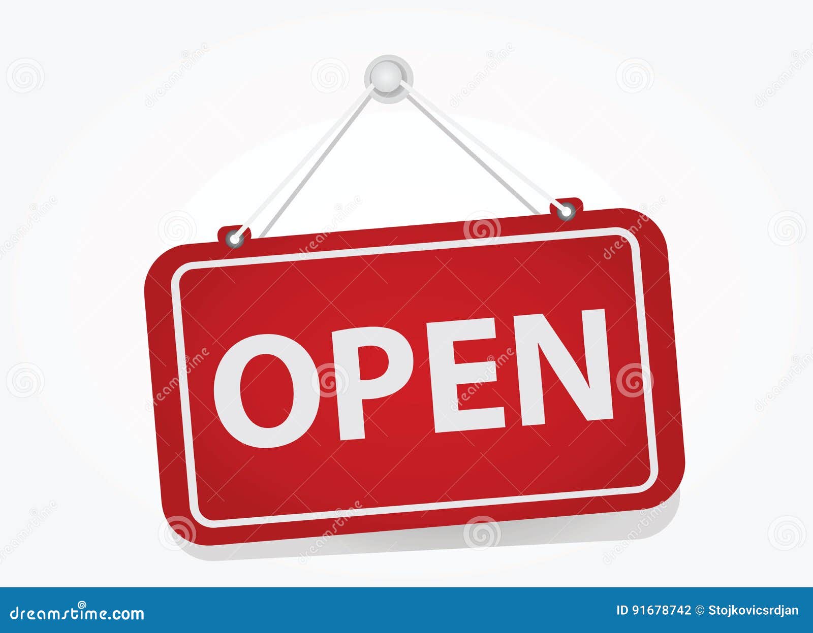 Red open sign stock vector. Illustration of customer - 91678742