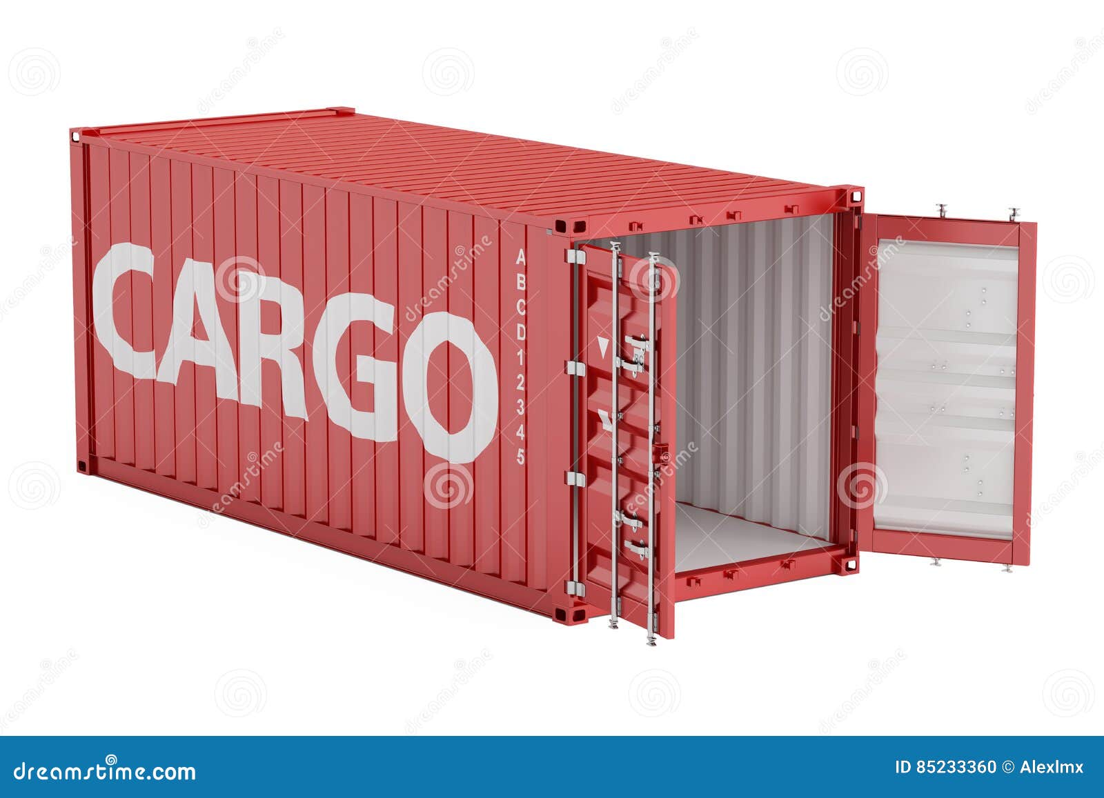 Red Opened Empty Cargo Container, 3D Rendering Stock Illustration ... Red Opened Empty Cargo Container, 3D Rendering Stock Illustration ...