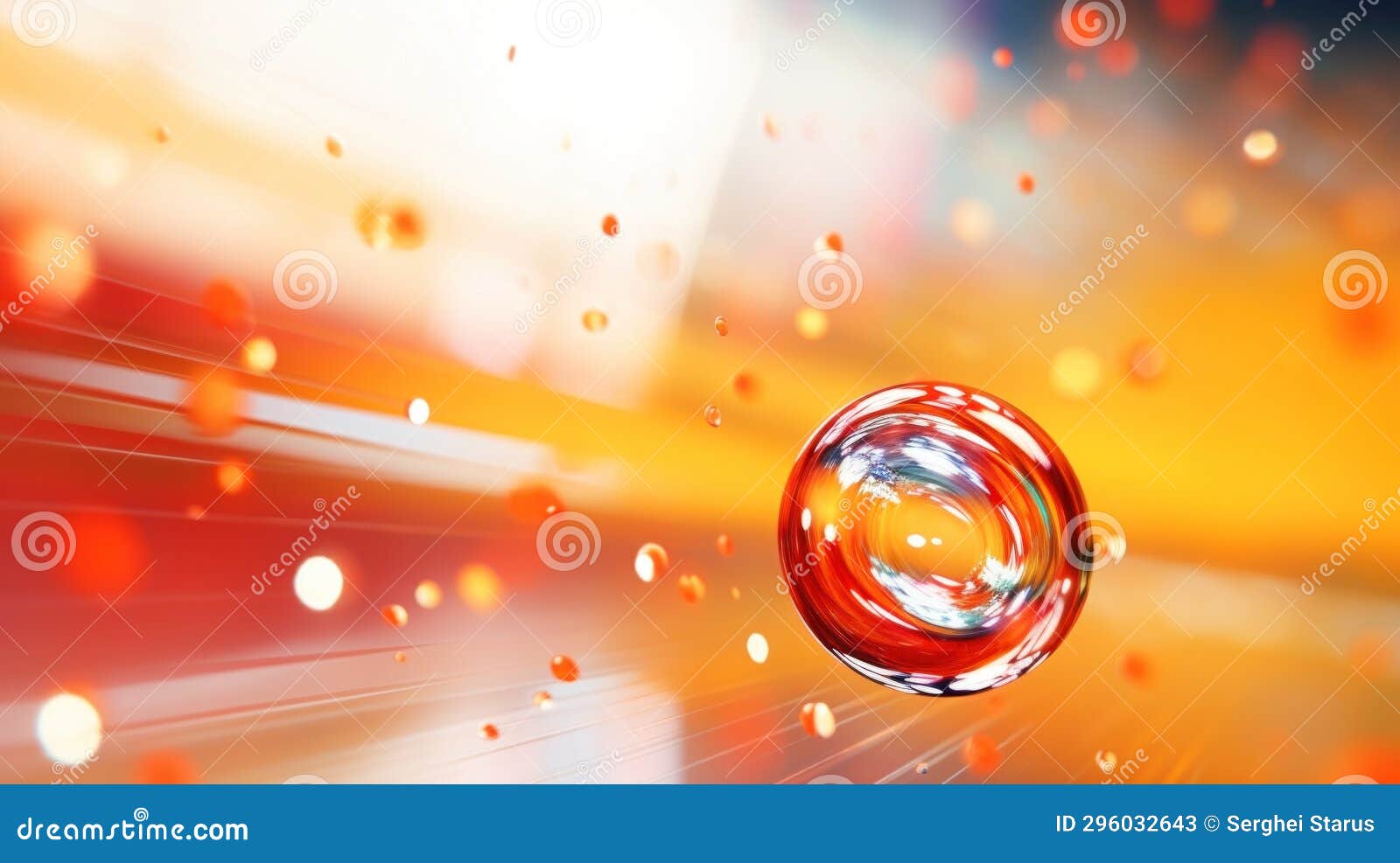 A Red and Orange Ball is Floating in the Air, AI Stock Illustration ...