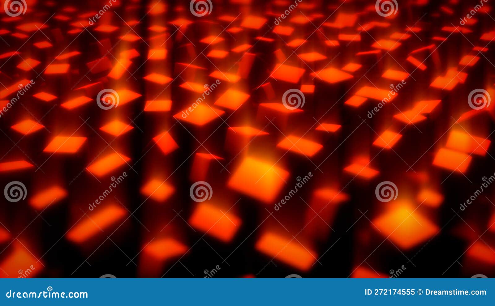 Red and Orange Blocks - Geometric Randomize Concept - Abstract 3D ...