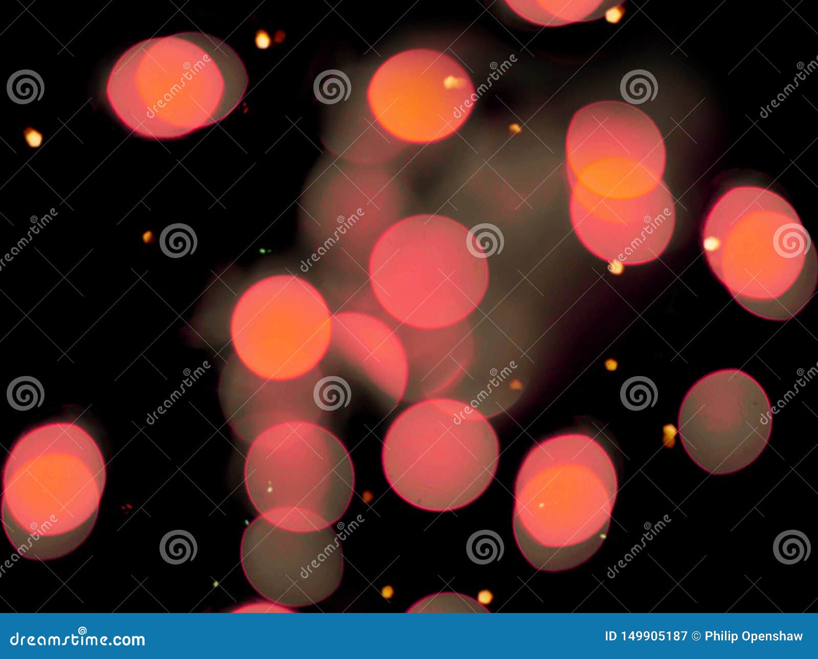 Red and Orange Blurred Lights Abstract with Glittering Sparkles on a ...