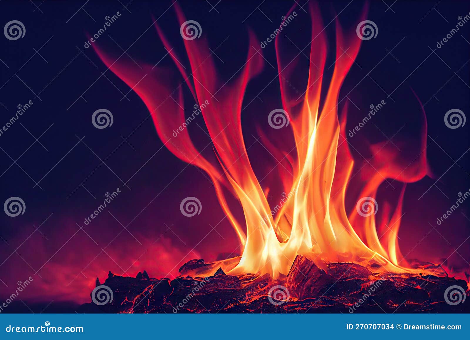 Red Orange Bonfire with Bright Blaze Fire Flame Stock Illustration ...