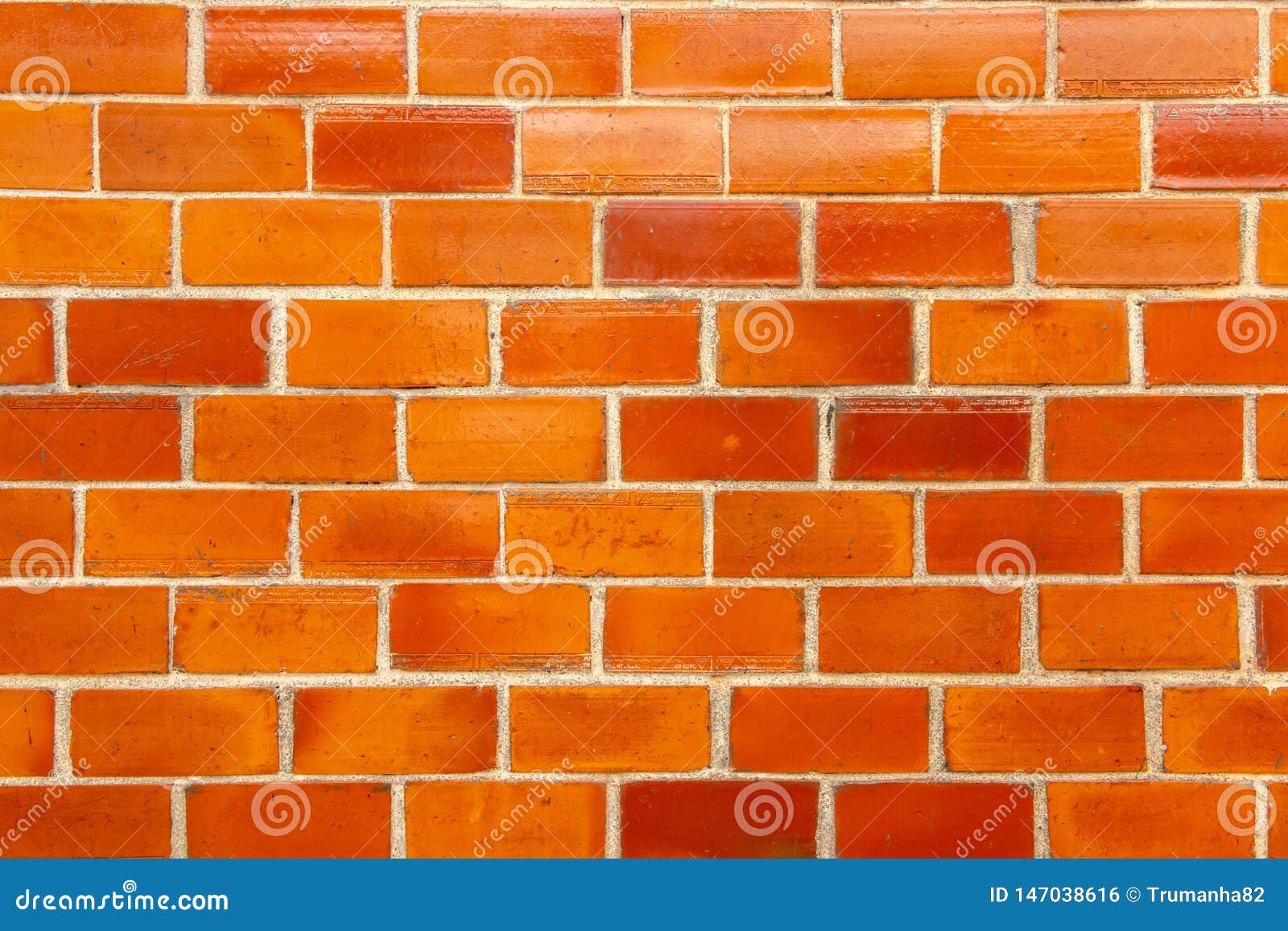 Red and Orange Brick Wall Pattern for Background Stock Photo - Image of ...