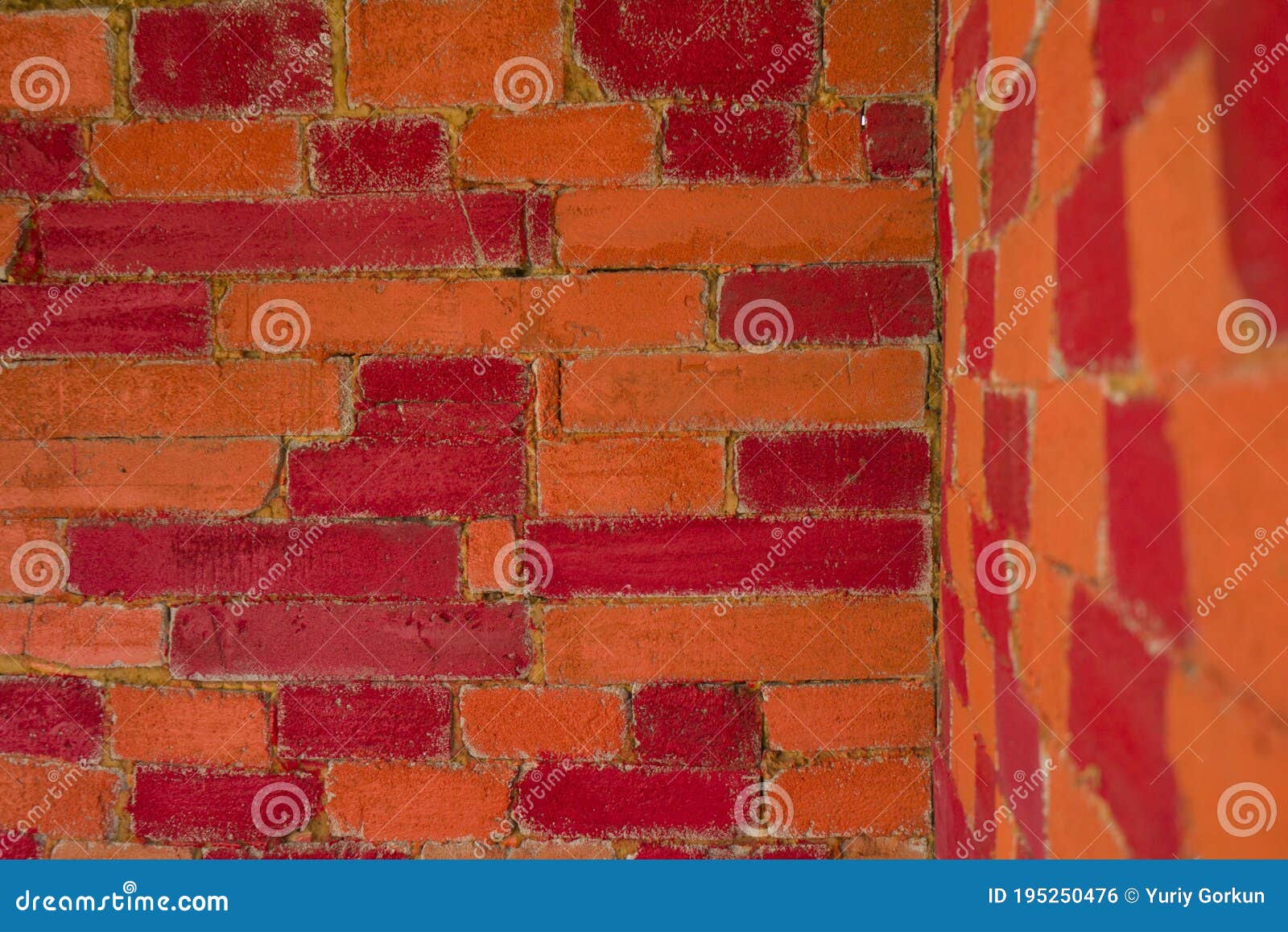 Red and orange brick wall stock photo. Image of architecture - 195250476